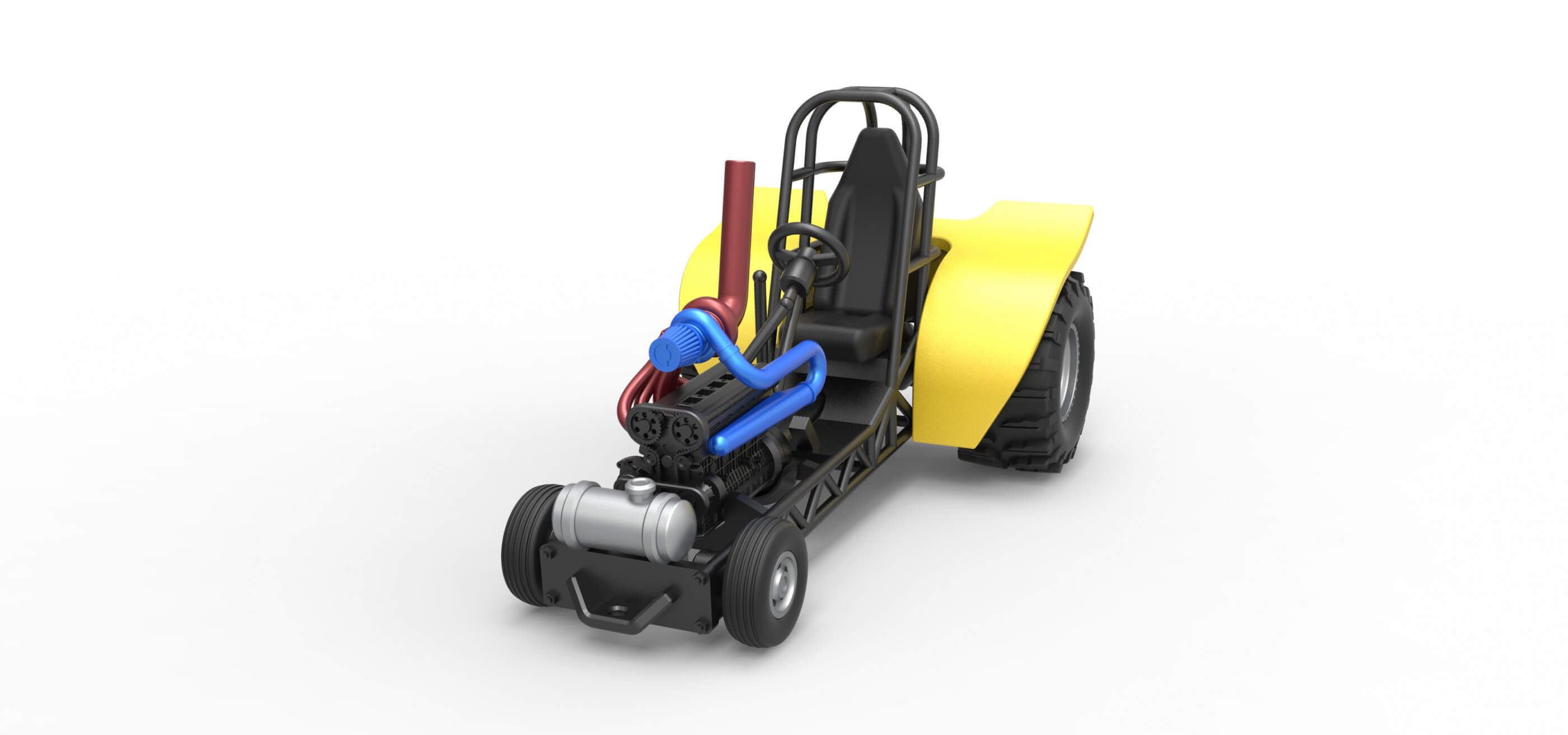 Mini Rod Pulling Tractor 1:25 - 3D Model by TechItemsRock