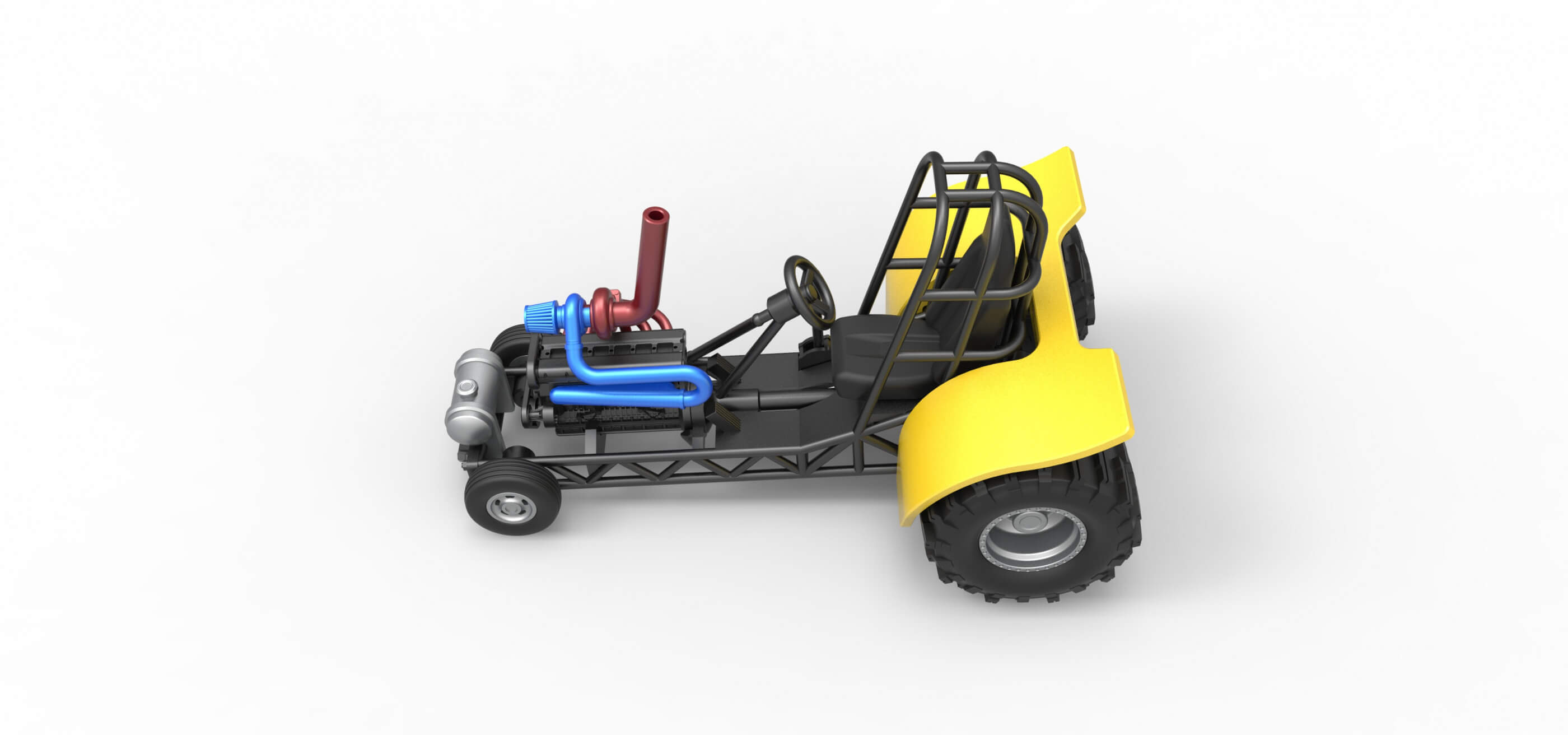 Mini Rod Pulling Tractor 1:25 - 3D Model by TechItemsRock