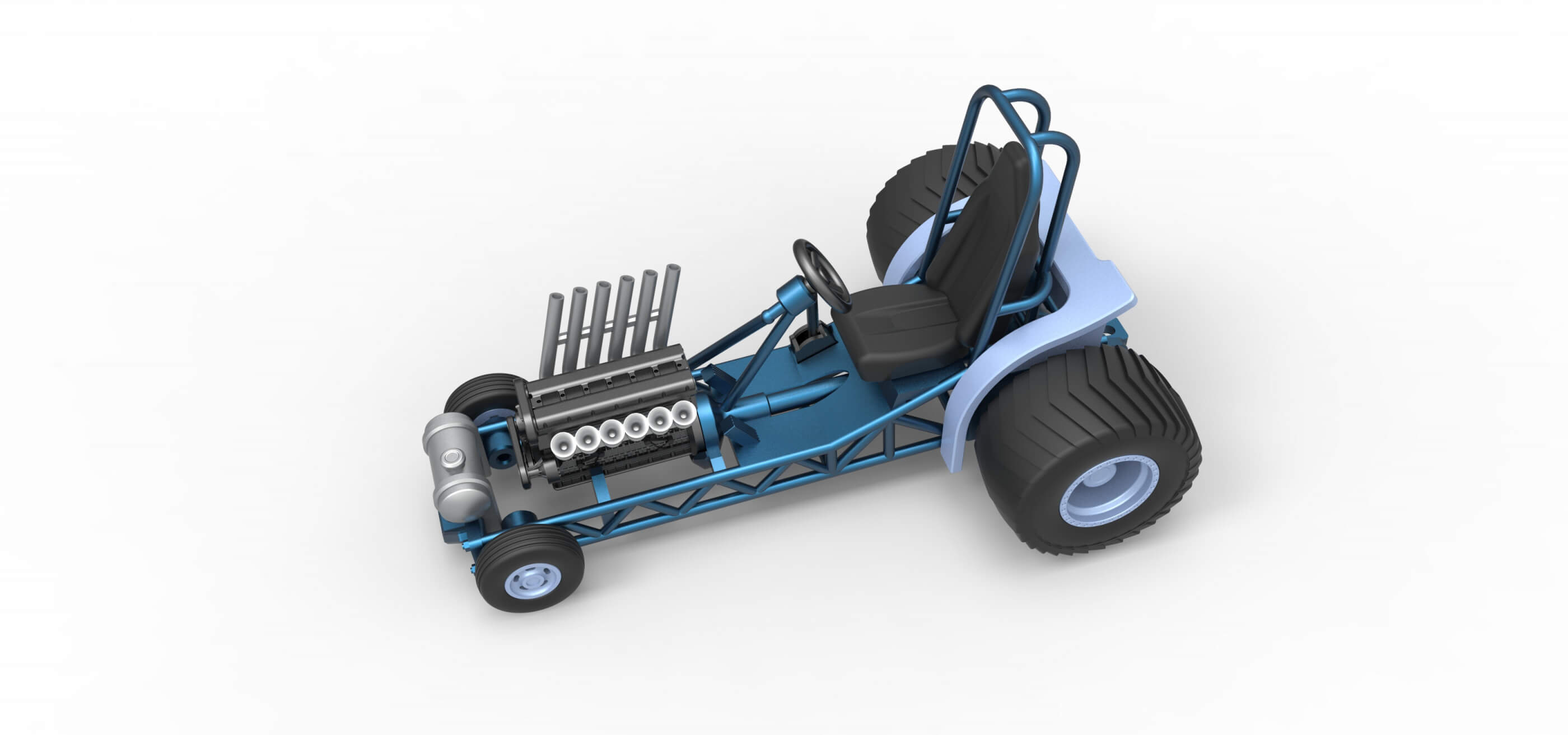 Mini Rod Pulling Tractor 1:25 - 3D Model by TechItemsRock