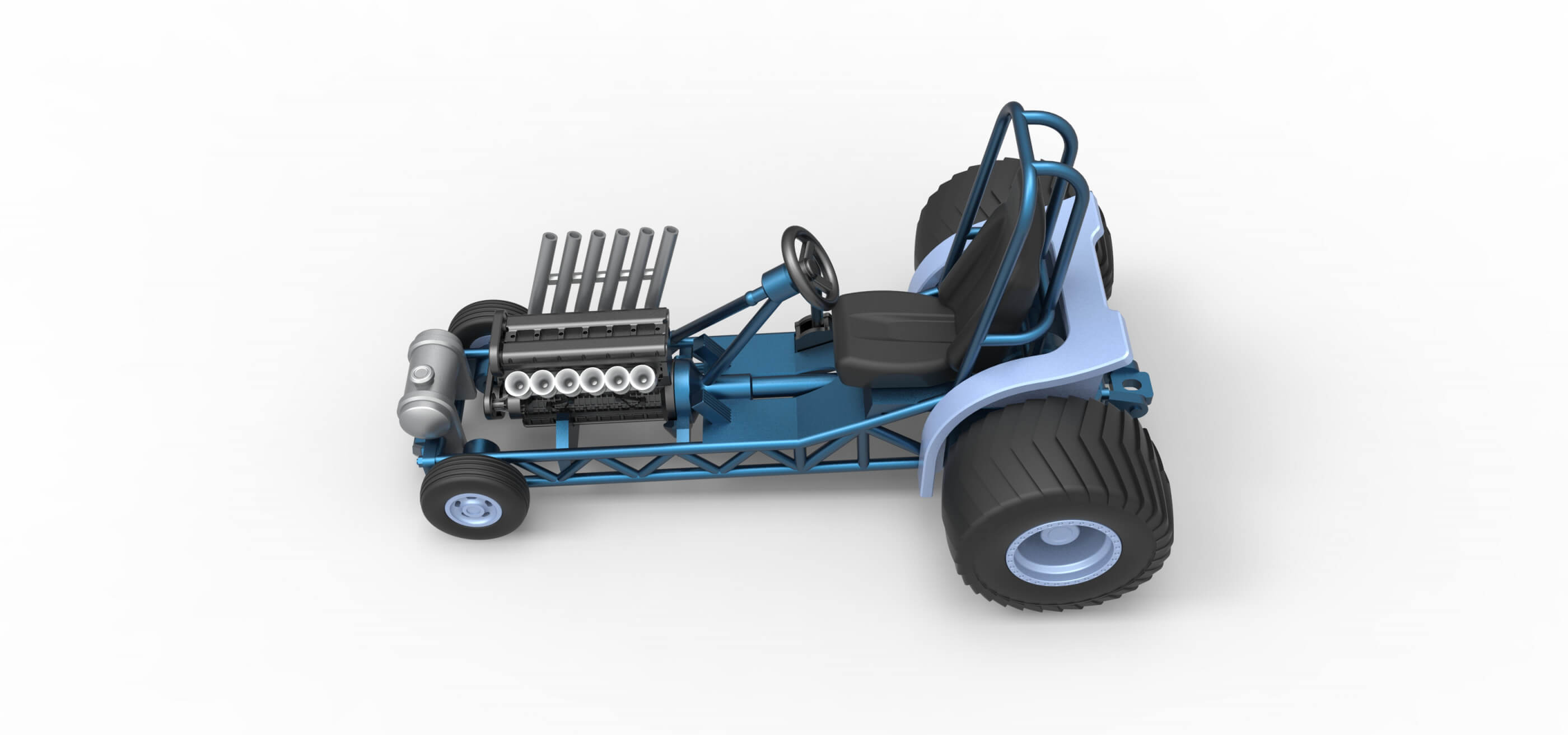 Mini Rod Pulling Tractor 1:25 - 3D Model by TechItemsRock