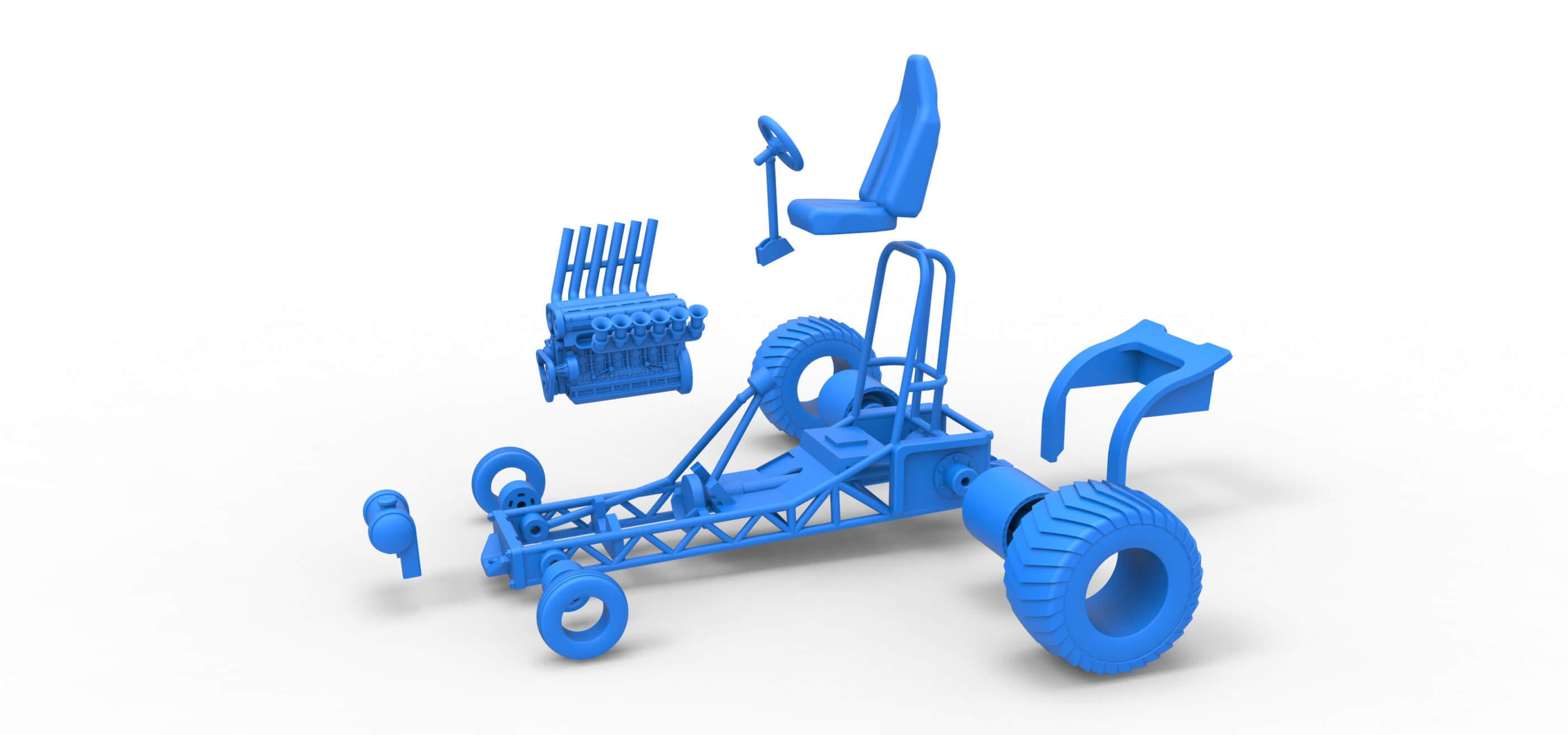 Mini Rod Pulling Tractor 1:25 - 3D Model by TechItemsRock