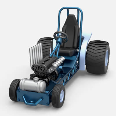 Mini Rod Pulling Tractor 1:25 - 3D Model by TechItemsRock