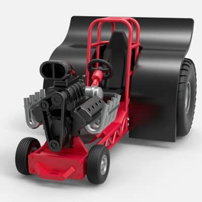 Mini Rod Pulling Tractor 1:25 - 3D Model by TechItemsRock