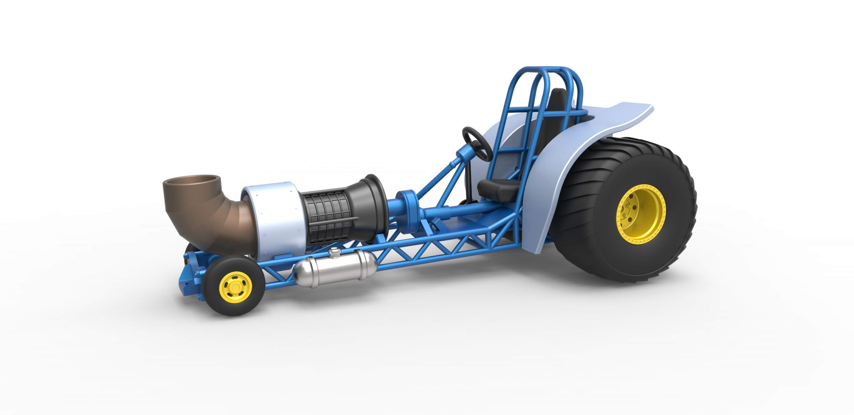 Mini Rod Pulling Tractor With Jet Engine 1:25 - 3D Model by TechItemsRock