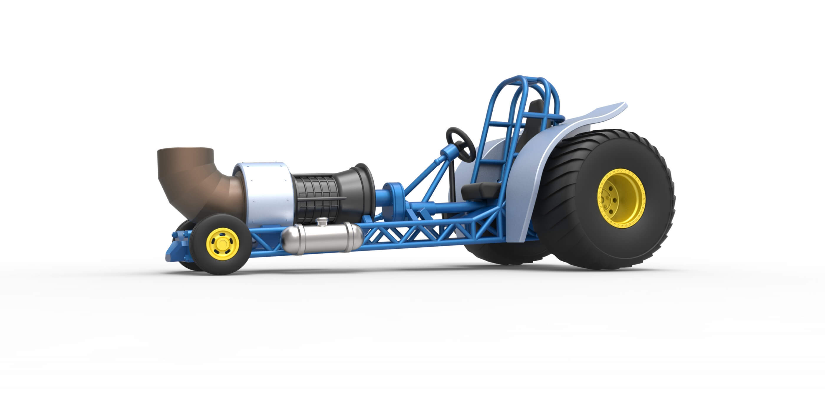 Mini Rod Pulling Tractor With Jet Engine 1:25 - 3D Model by TechItemsRock