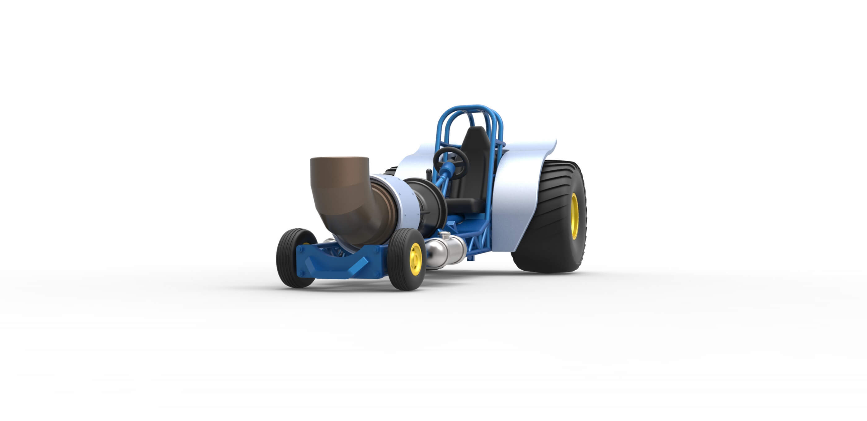 Mini Rod Pulling Tractor With Jet Engine 1:25 - 3D Model by TechItemsRock