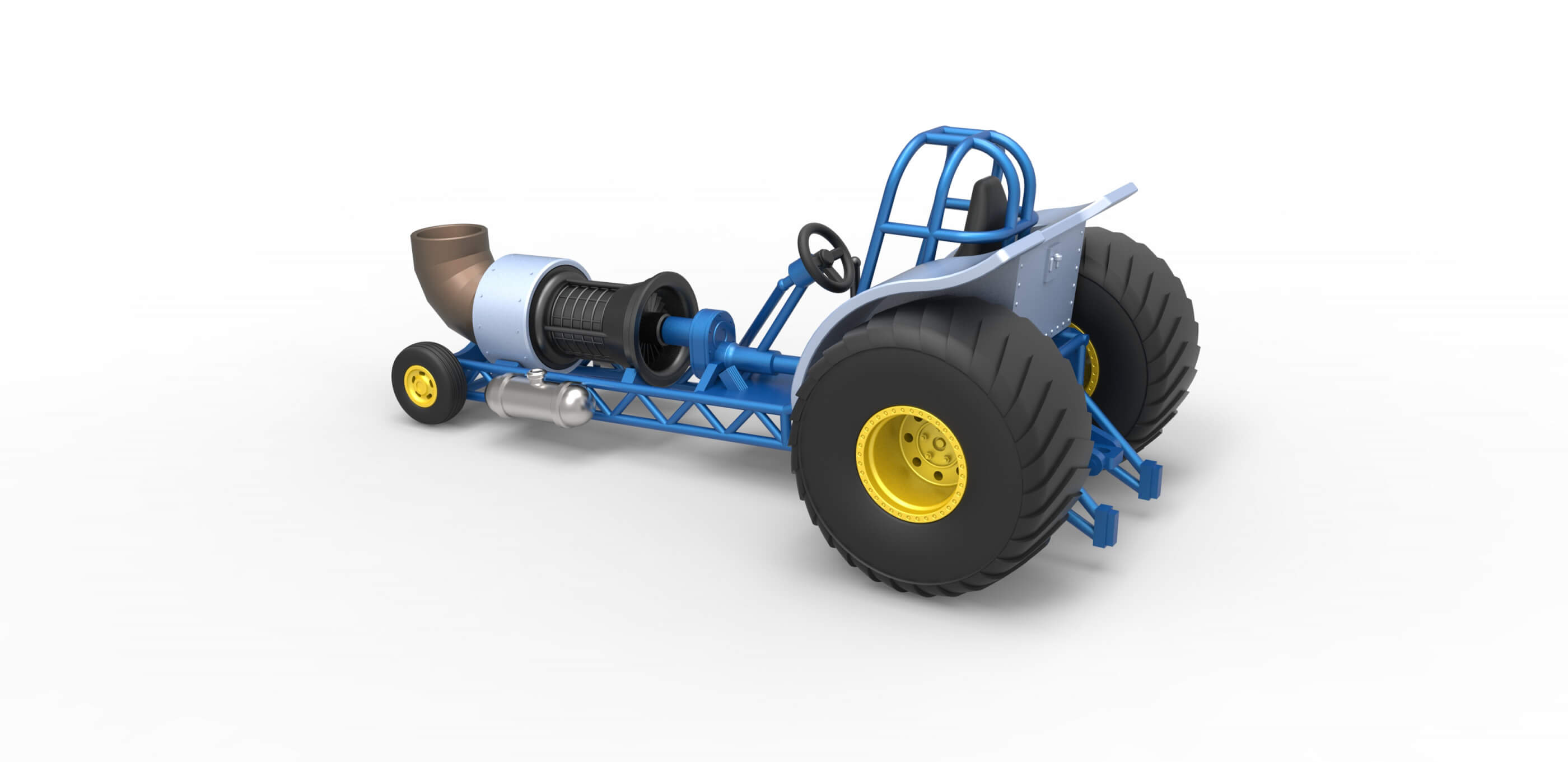 Mini Rod Pulling Tractor With Jet Engine 1:25 - 3D Model by TechItemsRock
