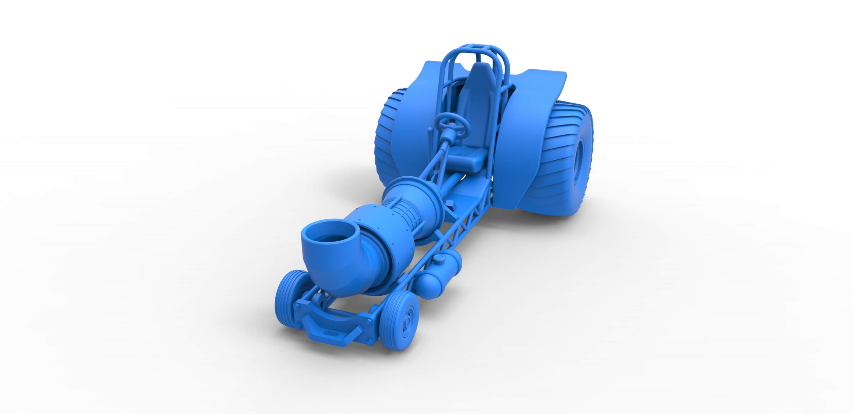 Mini Rod Pulling Tractor With Jet Engine 1:25 - 3D Model by TechItemsRock