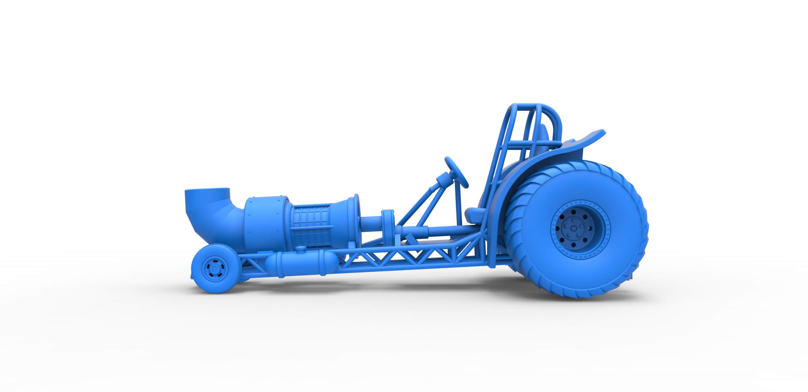 Mini Rod Pulling Tractor With Jet Engine 1:25 - 3D Model by TechItemsRock