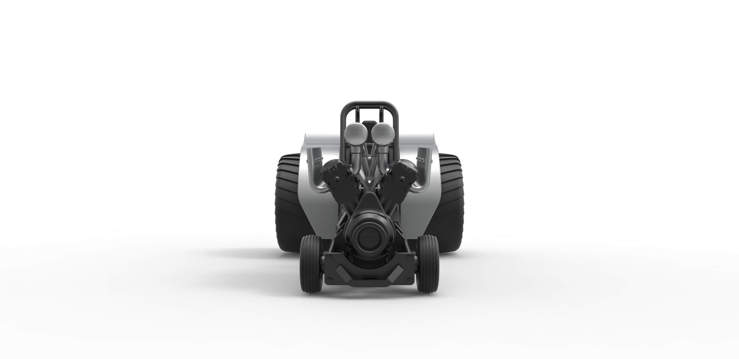 Mini Rod Pulling Tractor with V12 1:25 - 3D Model by TechItemsRock