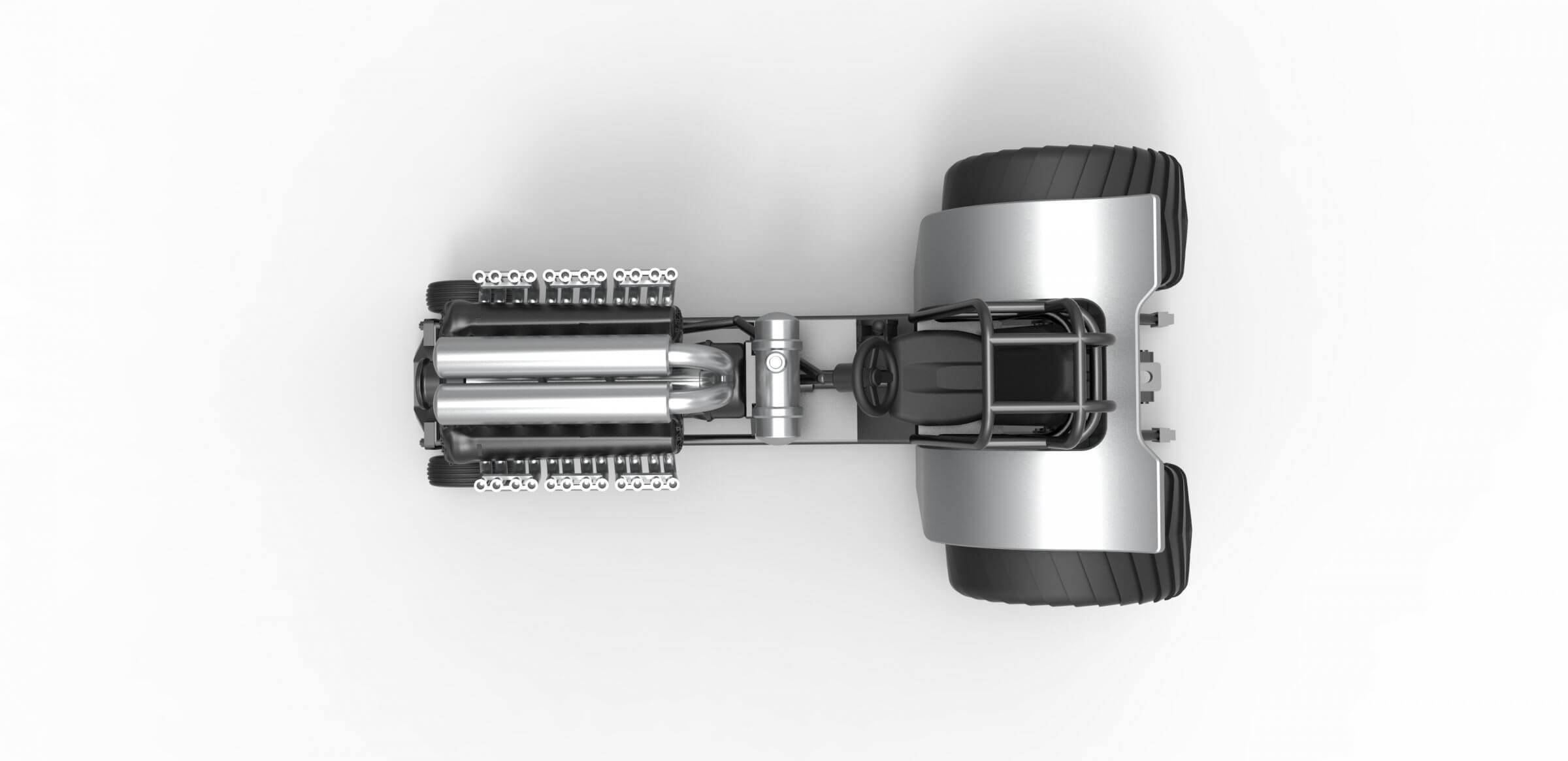 Mini Rod Pulling Tractor with V12 1:25 - 3D Model by TechItemsRock