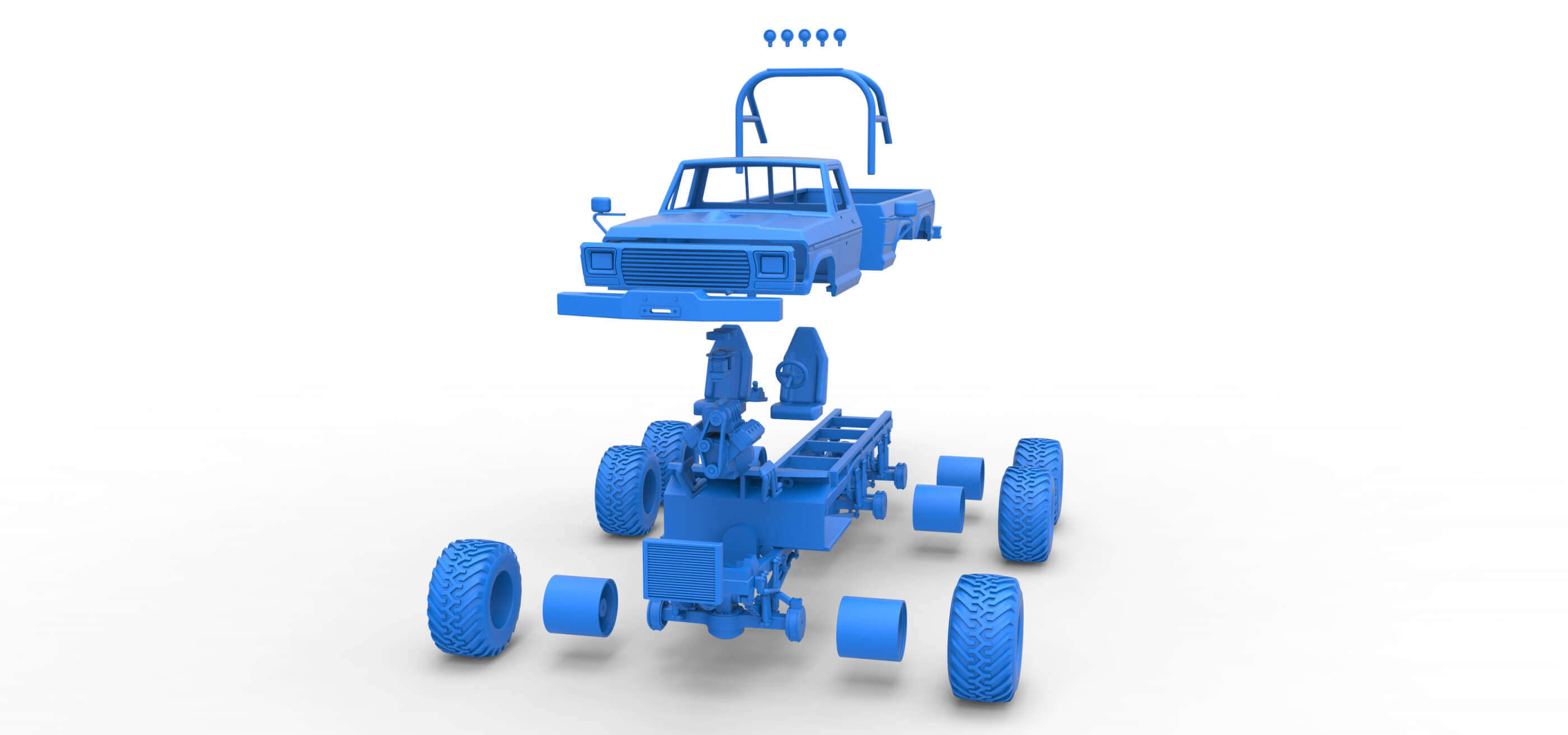 Monster Truck 6X6 1:25 - 3D Model by TechItemsRock