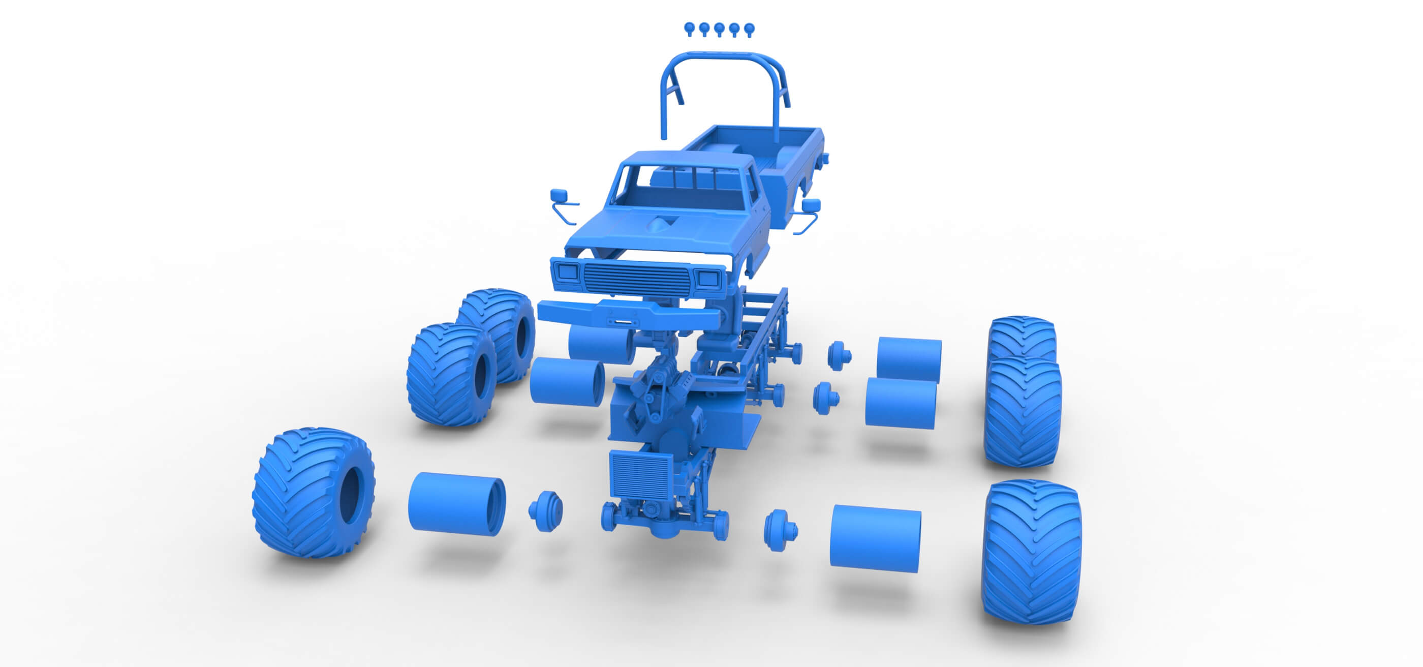 Monster Truck 6X6 1:25 - 3D Model by TechItemsRock
