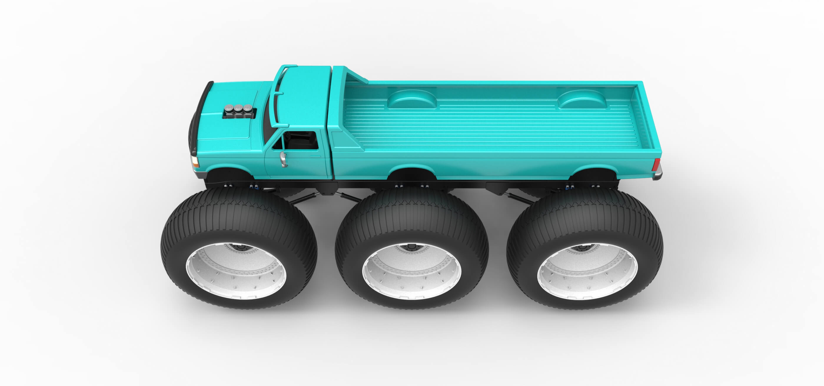 Monster Truck 6X6 1:25 - 3D Model by TechItemsRock