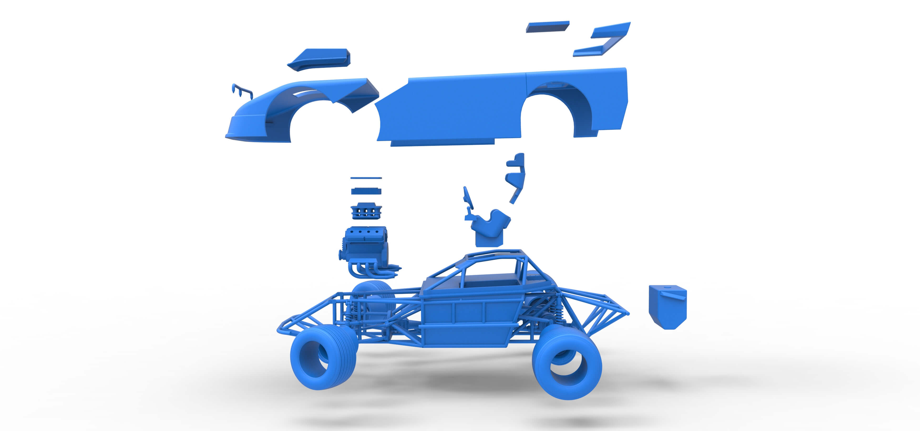 New Zealand Super Saloon Race Car While Turn V2 Scale 1:25 - 3D Model ...