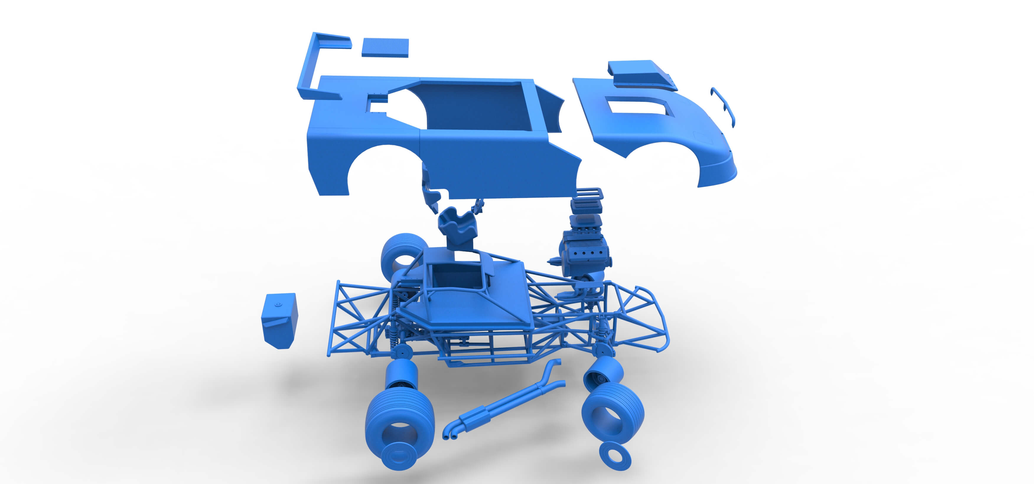 New Zealand Super Saloon Race Car While Turn V2 Scale 1:25 - 3D Model ...