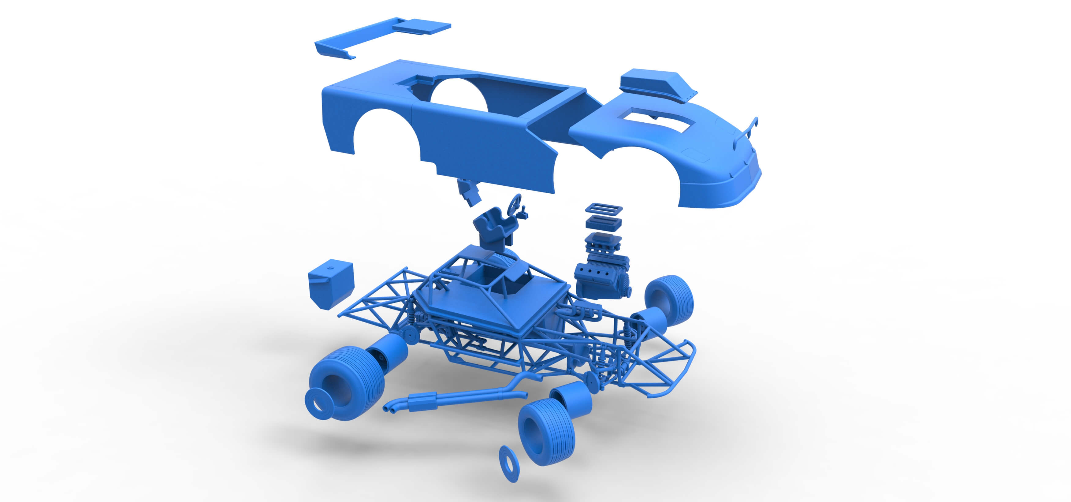 New Zealand Super Saloon Race Car While Turn V2 Scale 1:25 - 3D Model ...