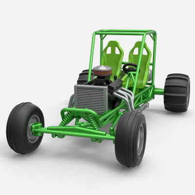 Old School Buggy 1:25 - 3D Model by TechItemsRock