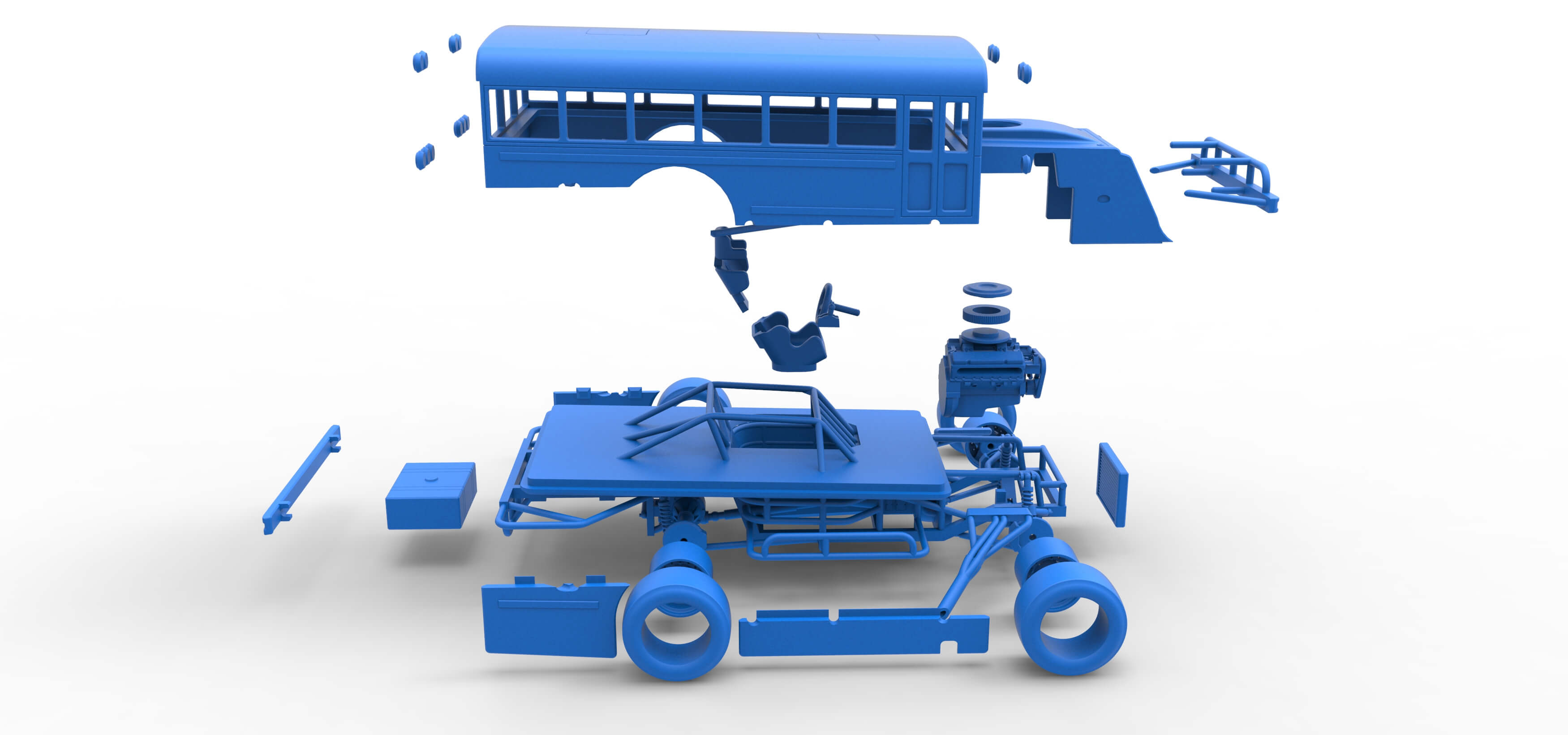 Outlaw Figure 8 Modified Stock Car as School Bus 1:25 - 3D Model by ...