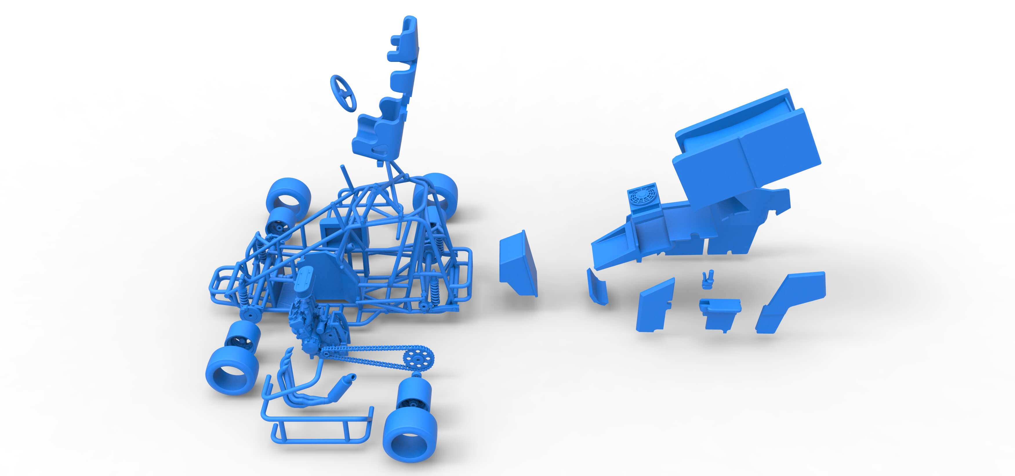 Pavement Winged 600 Micro Sprint Car 1:25 - 3D Model by TechItemsRock