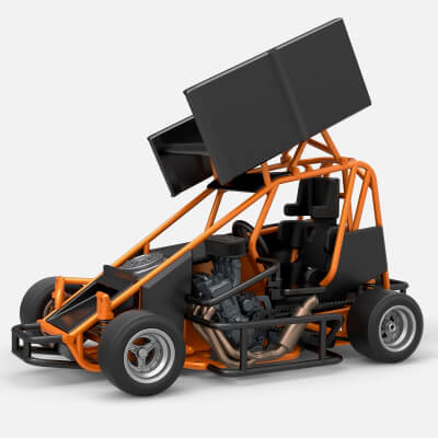 Pavement Winged 600 Micro Sprint Car 1:25 - 3D Model by TechItemsRock