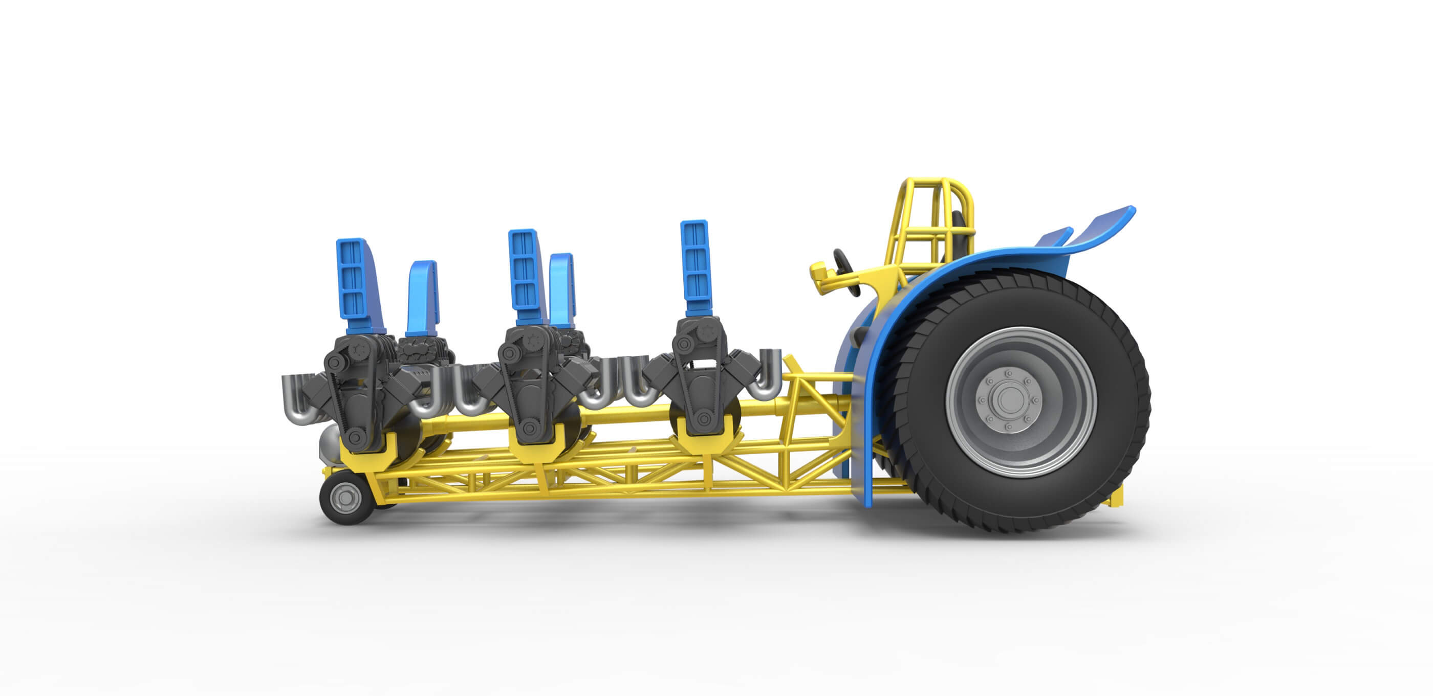 Pulling Tractor 6 V8 1:25 - 3D Model by TechItemsRock