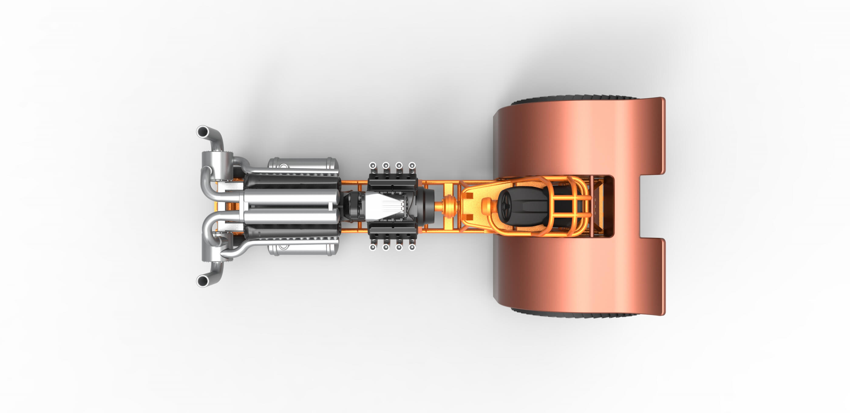 Pulling Tractor V12 and V8 Engines 1:25 - 3D Model by TechItemsRock