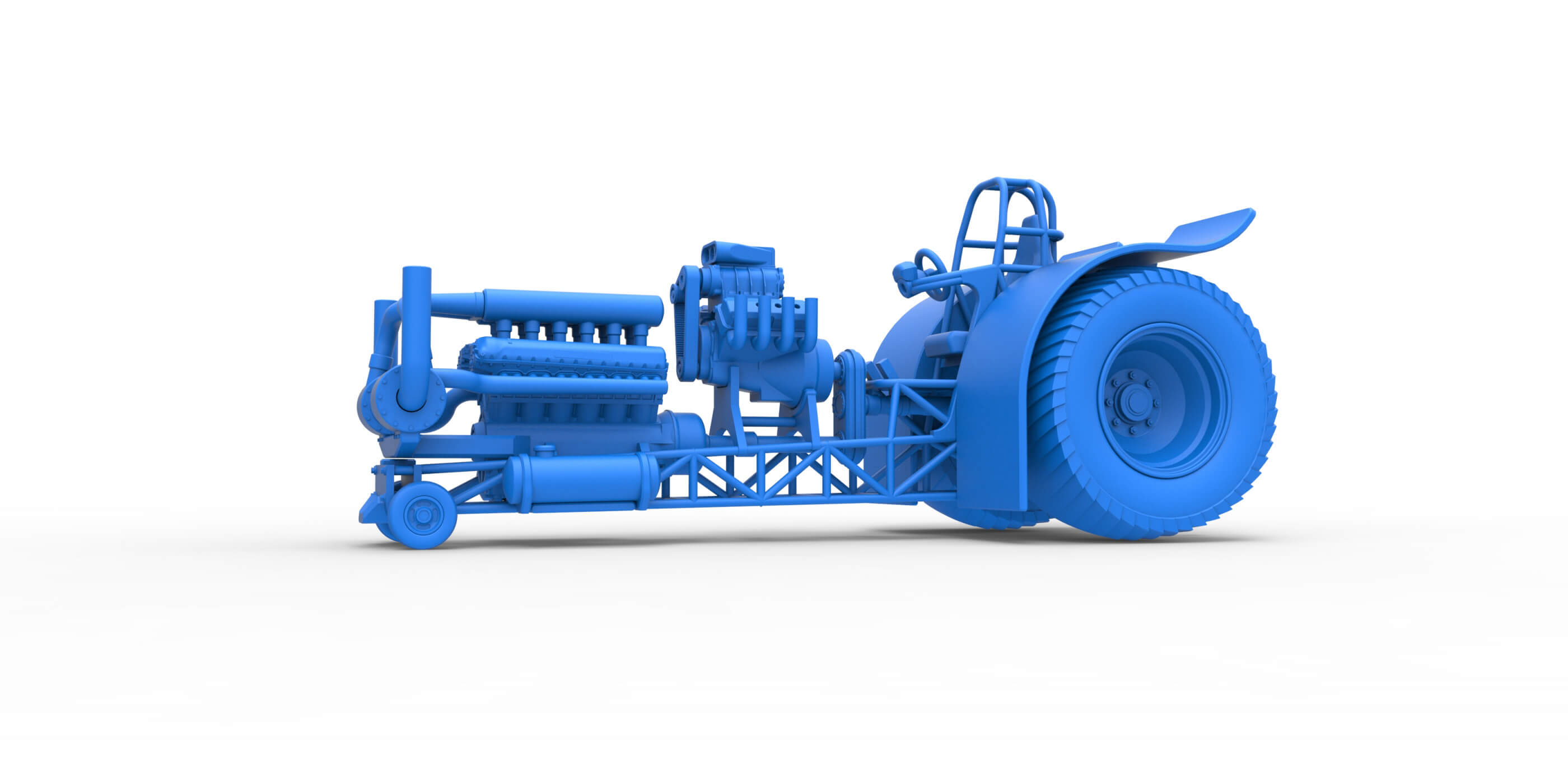 Pulling Tractor V12 and V8 Engines 1:25 - 3D Model by TechItemsRock