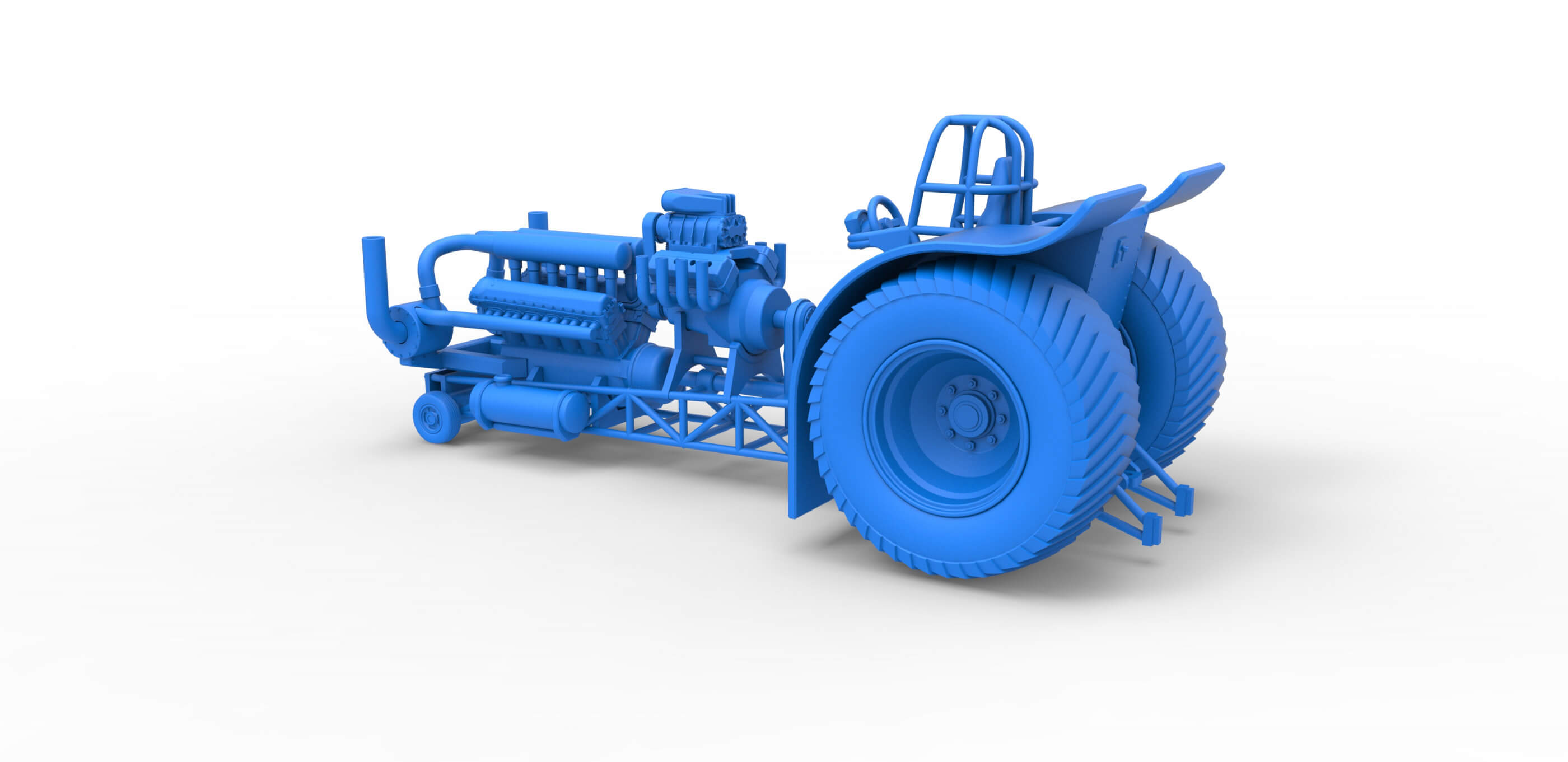 Pulling Tractor V12 and V8 Engines 1:25 - 3D Model by TechItemsRock
