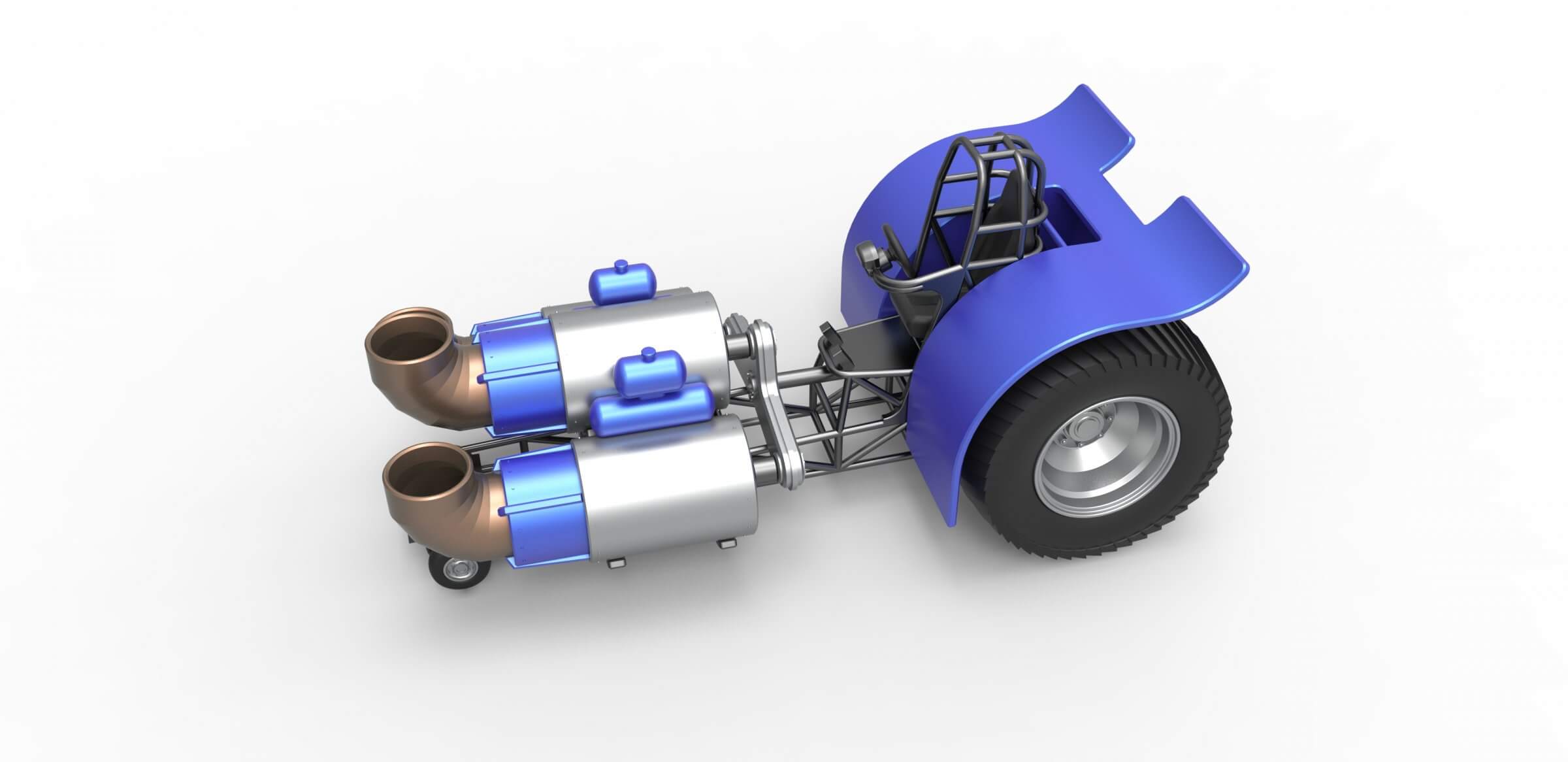 Pulling Tractor with 3 Jet Engines 1:25 - 3D Model by TechItemsRock