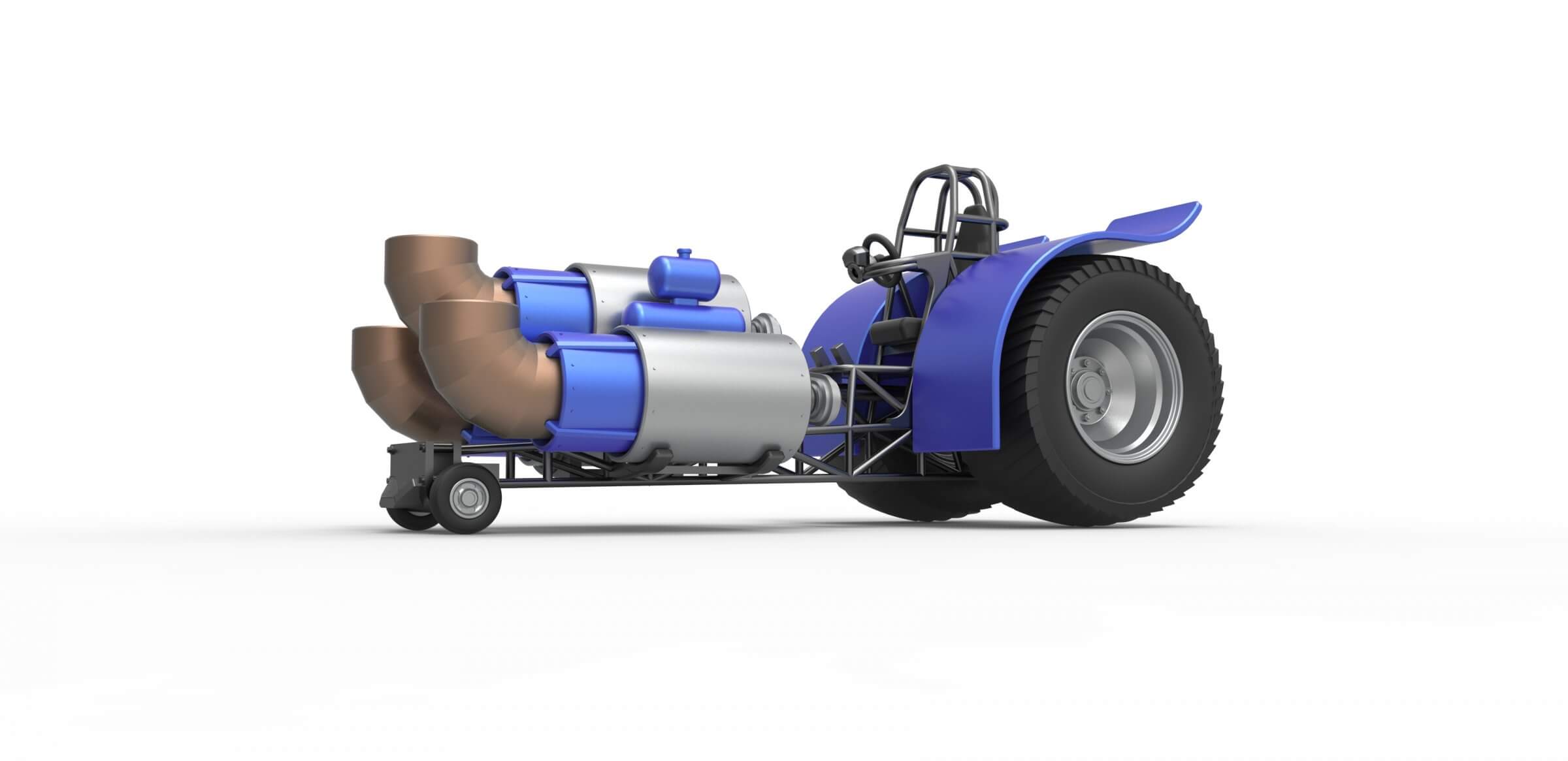 Pulling Tractor with 3 Jet Engines 1:25 - 3D Model by TechItemsRock