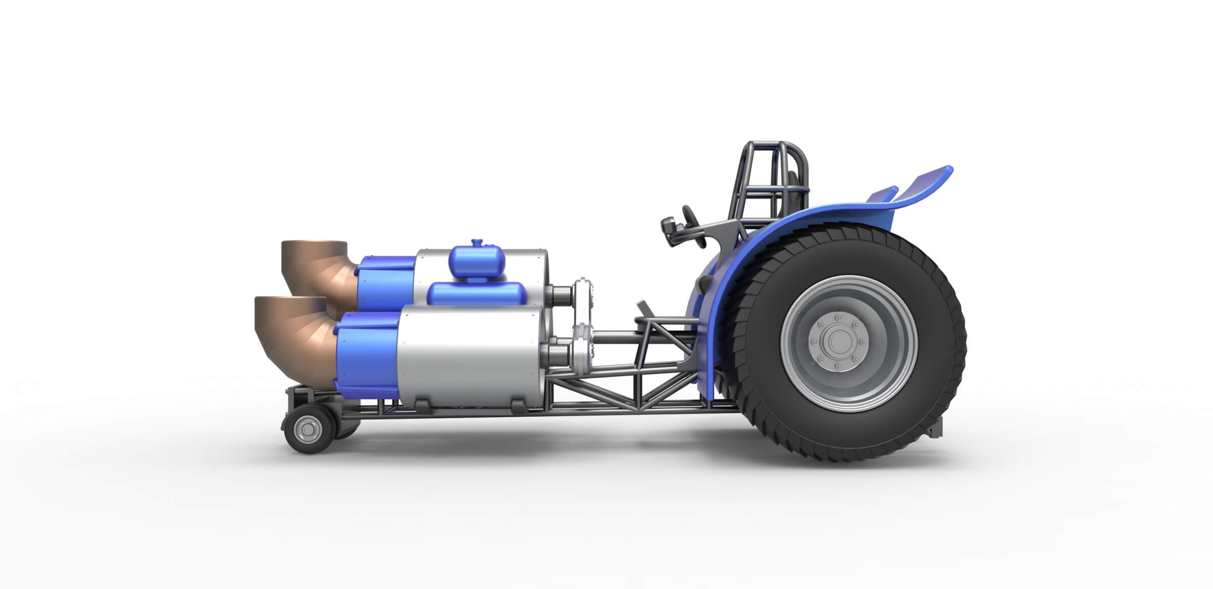 Pulling Tractor with 3 Jet Engines 1:25 - 3D Model by TechItemsRock