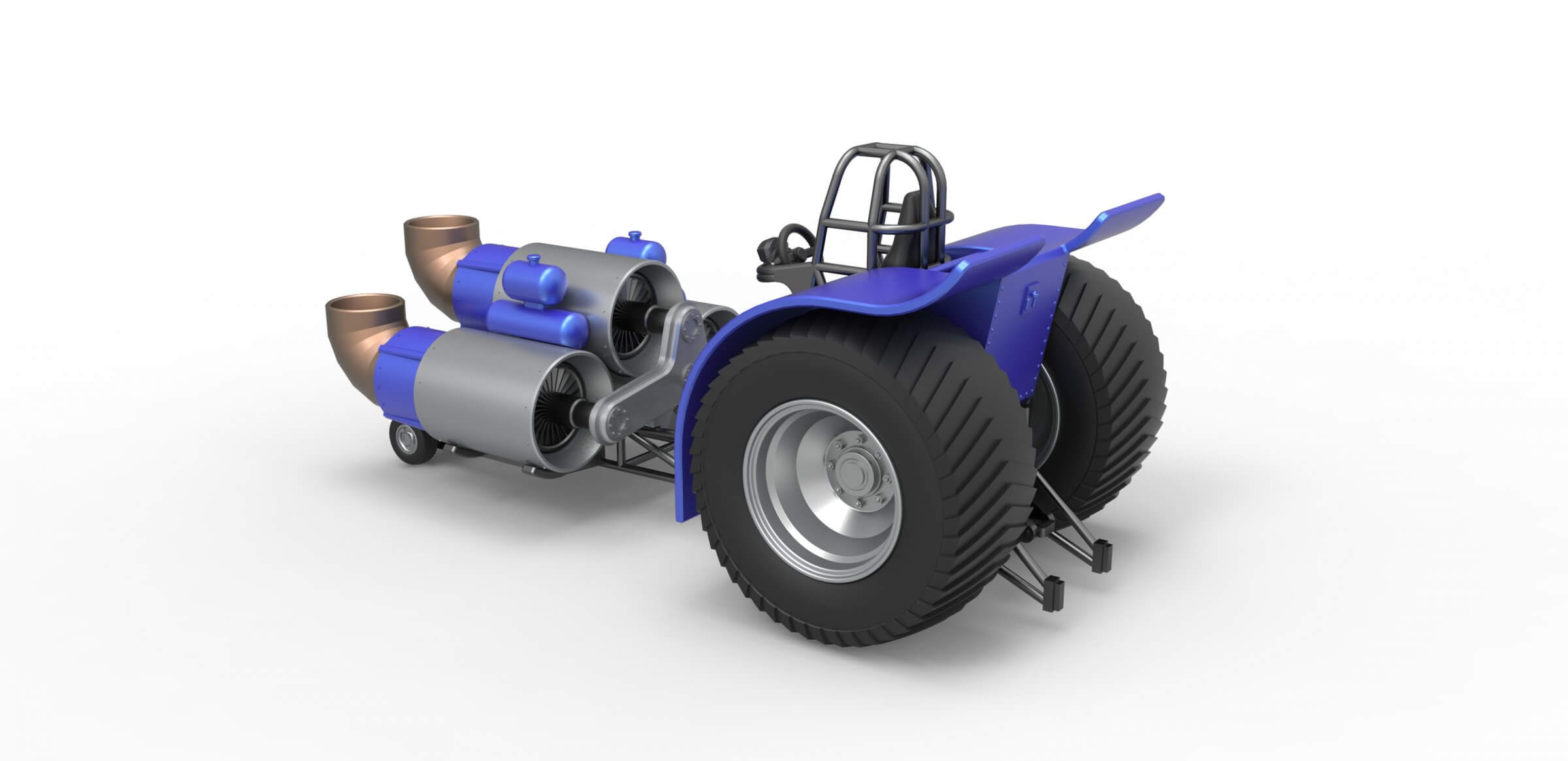 Pulling Tractor with 3 Jet Engines 1:25 - 3D Model by TechItemsRock