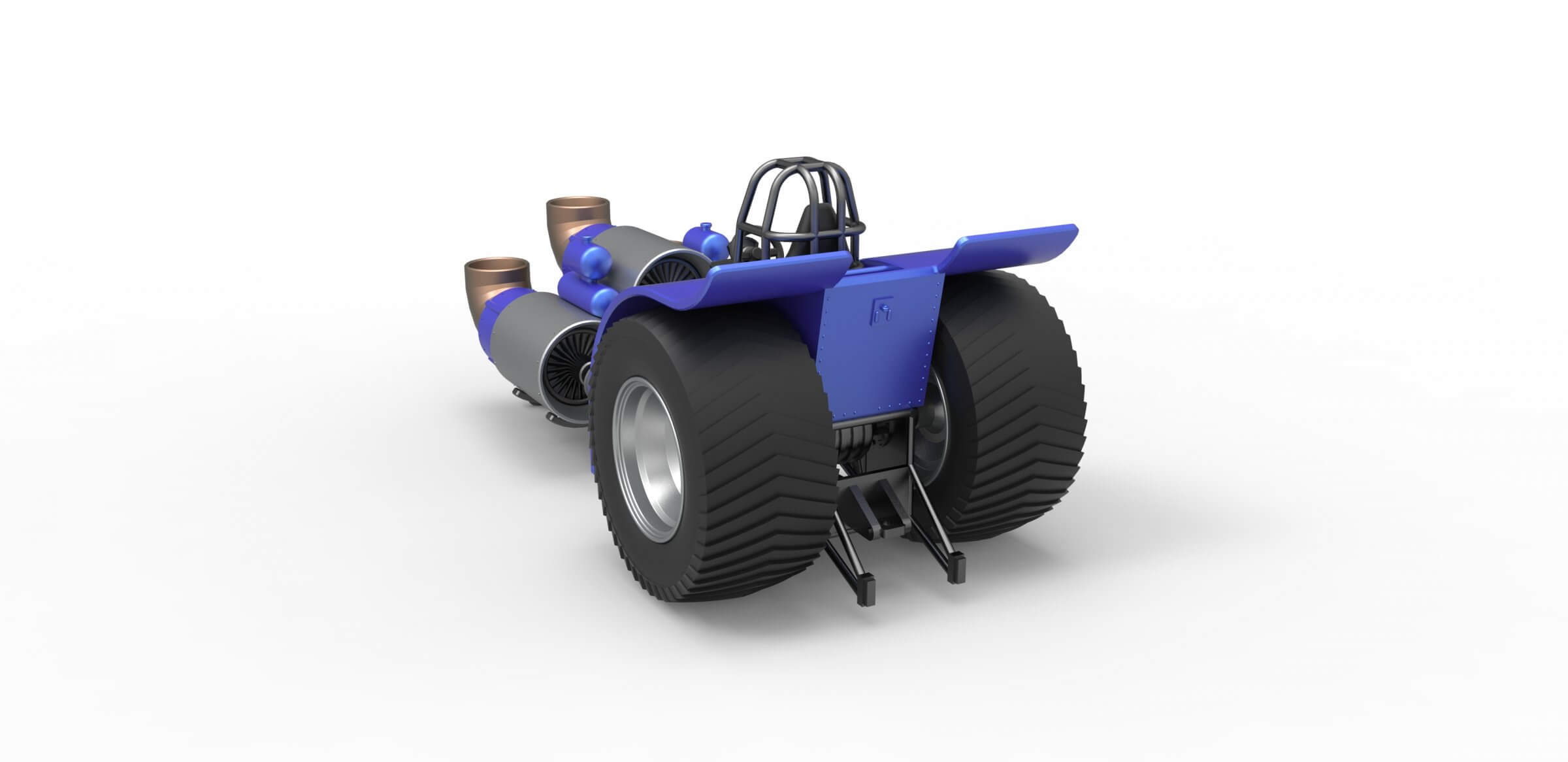 Pulling Tractor with 3 Jet Engines 1:25 - 3D Model by TechItemsRock