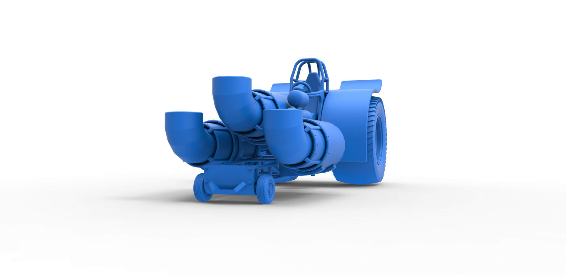 Pulling Tractor with 3 Jet Engines 1:25 - 3D Model by TechItemsRock