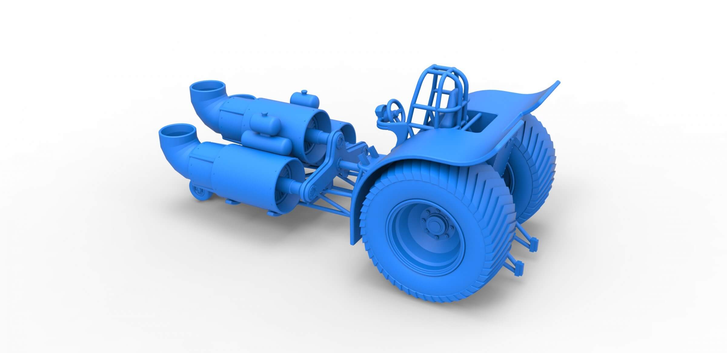 Pulling Tractor with 3 Jet Engines 1:25 - 3D Model by TechItemsRock