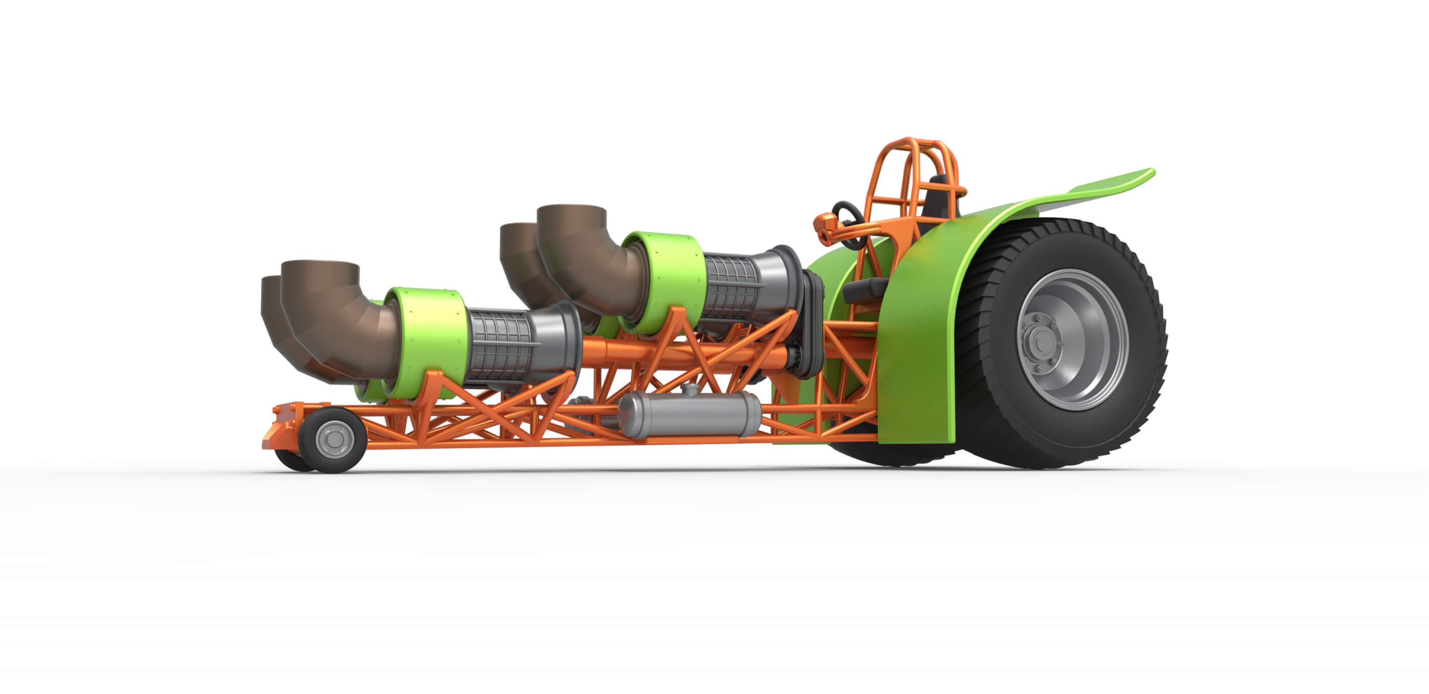 Pulling Tractor With 4 Jet Engines 1:25 - 3D Model by TechItemsRock