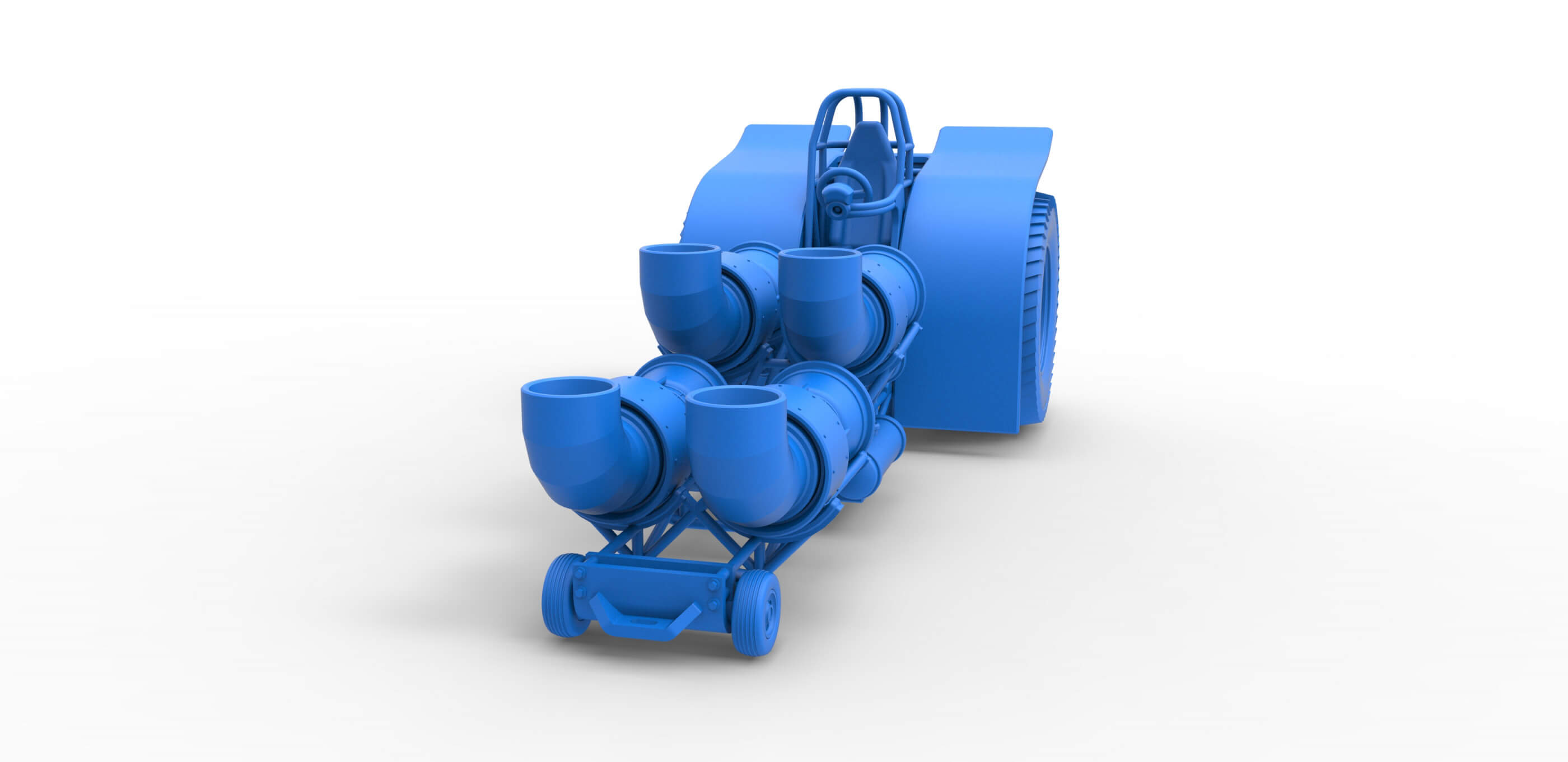 Pulling Tractor With 4 Jet Engines 1:25 - 3D Model by TechItemsRock