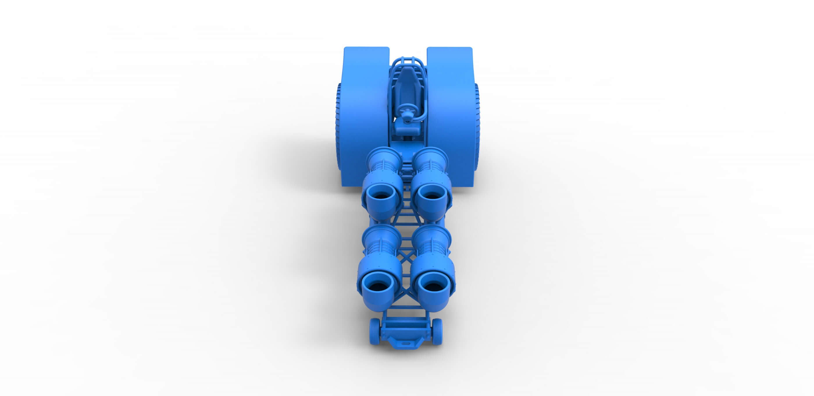 Pulling Tractor With 4 Jet Engines 1:25 - 3D Model by TechItemsRock