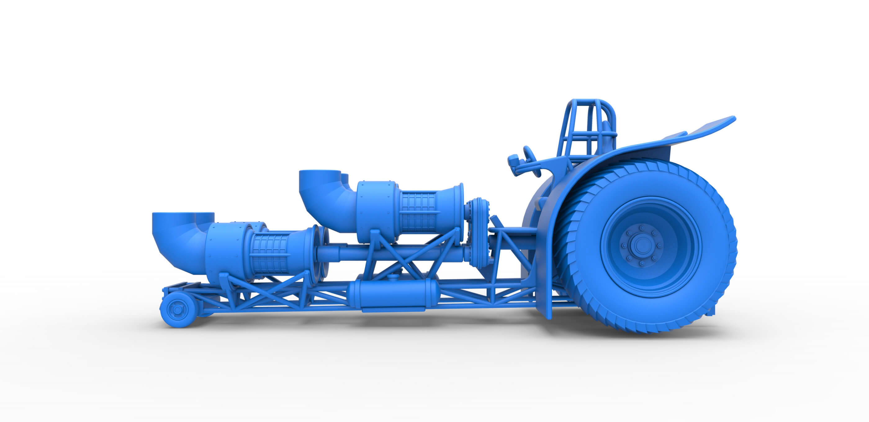 Pulling Tractor With 4 Jet Engines 1:25 - 3D Model by TechItemsRock