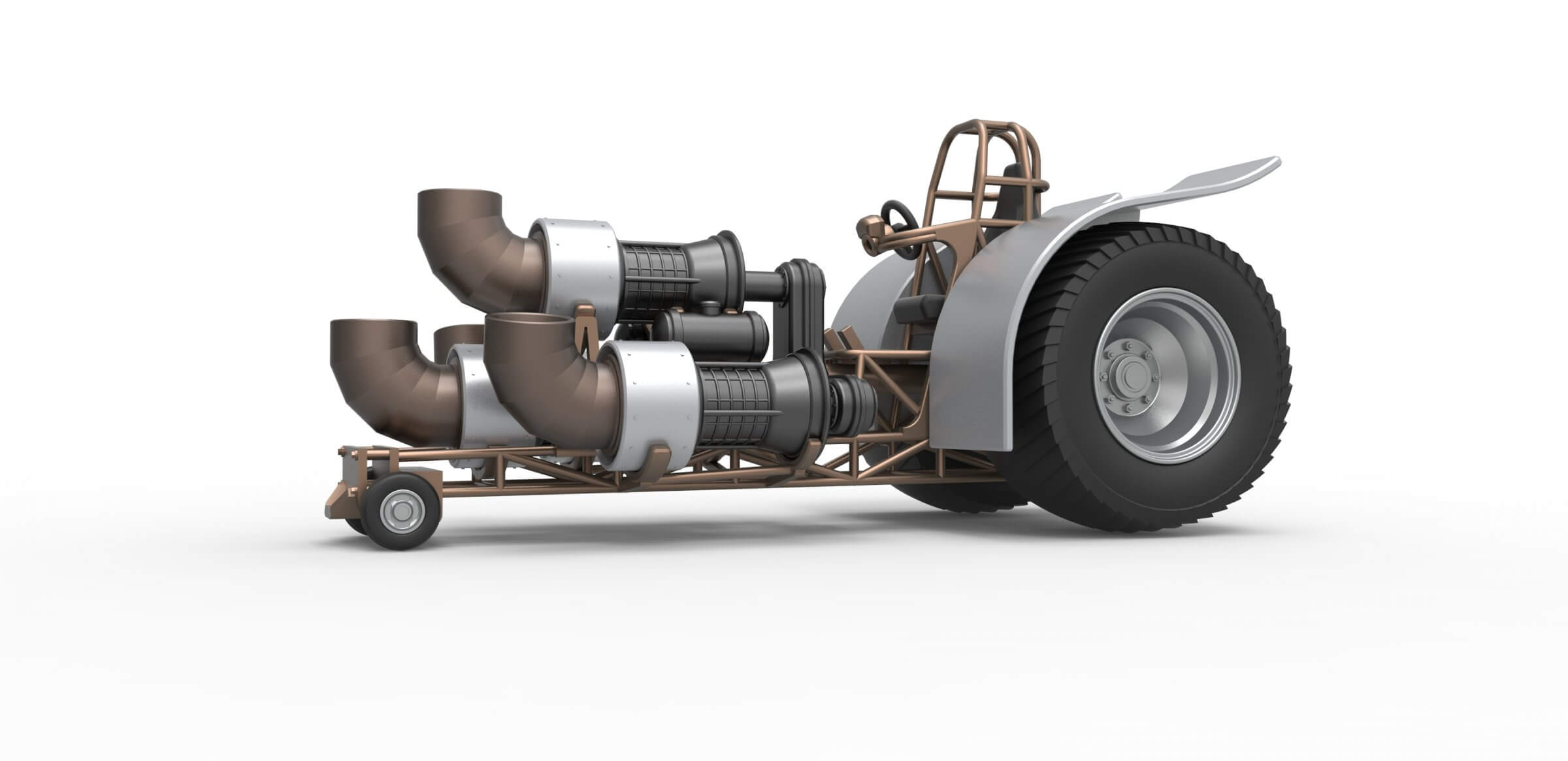 Pulling Tractor with 4 Jet Engines 1:25 - 3D Model by TechItemsRock