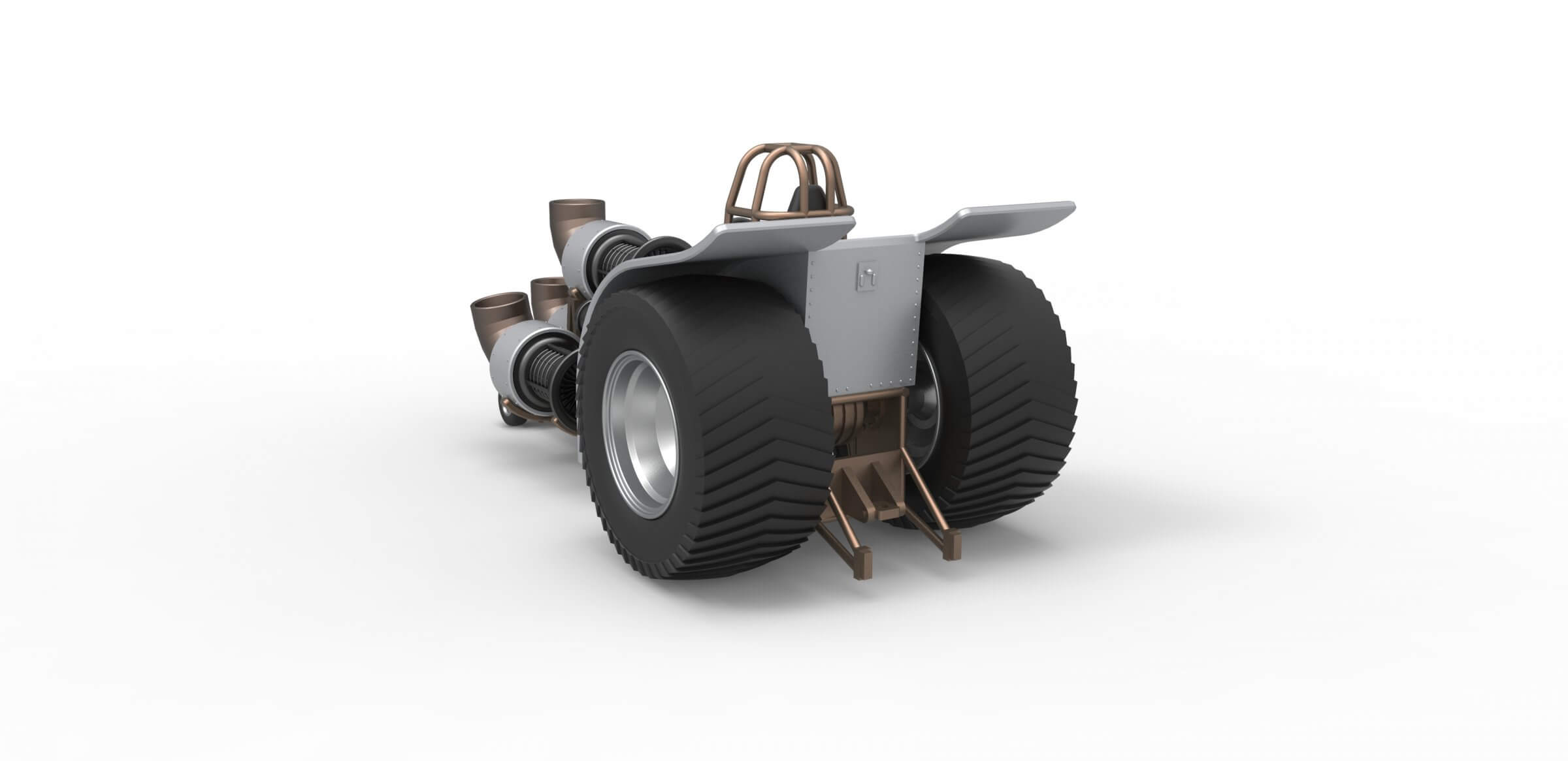 Pulling Tractor with 4 Jet Engines 1:25 - 3D Model by TechItemsRock