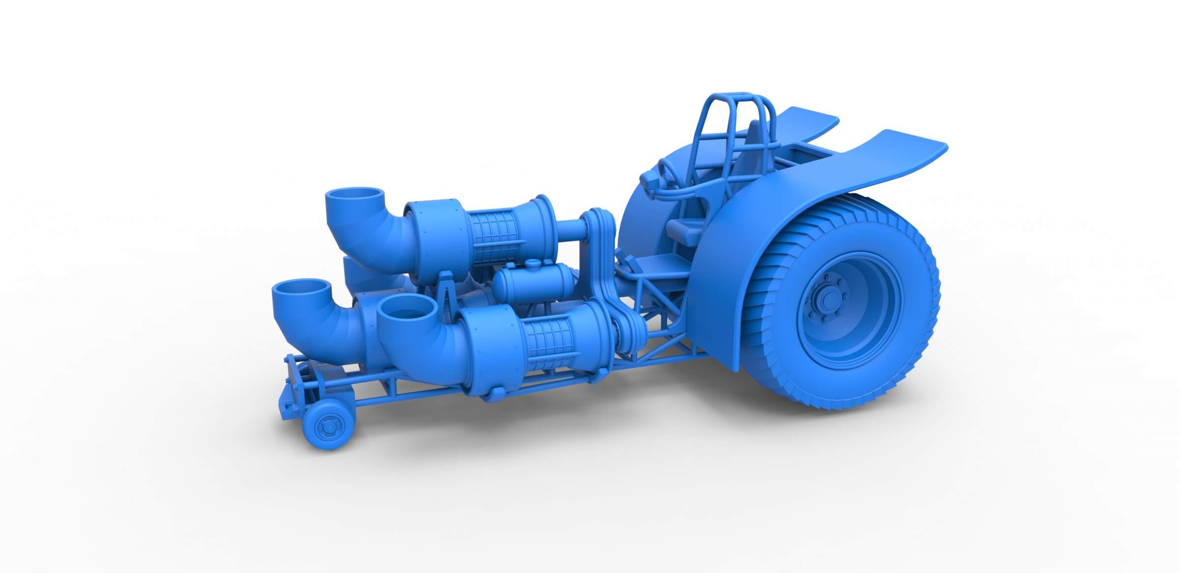 Pulling Tractor with 4 Jet Engines 1:25 - 3D Model by TechItemsRock