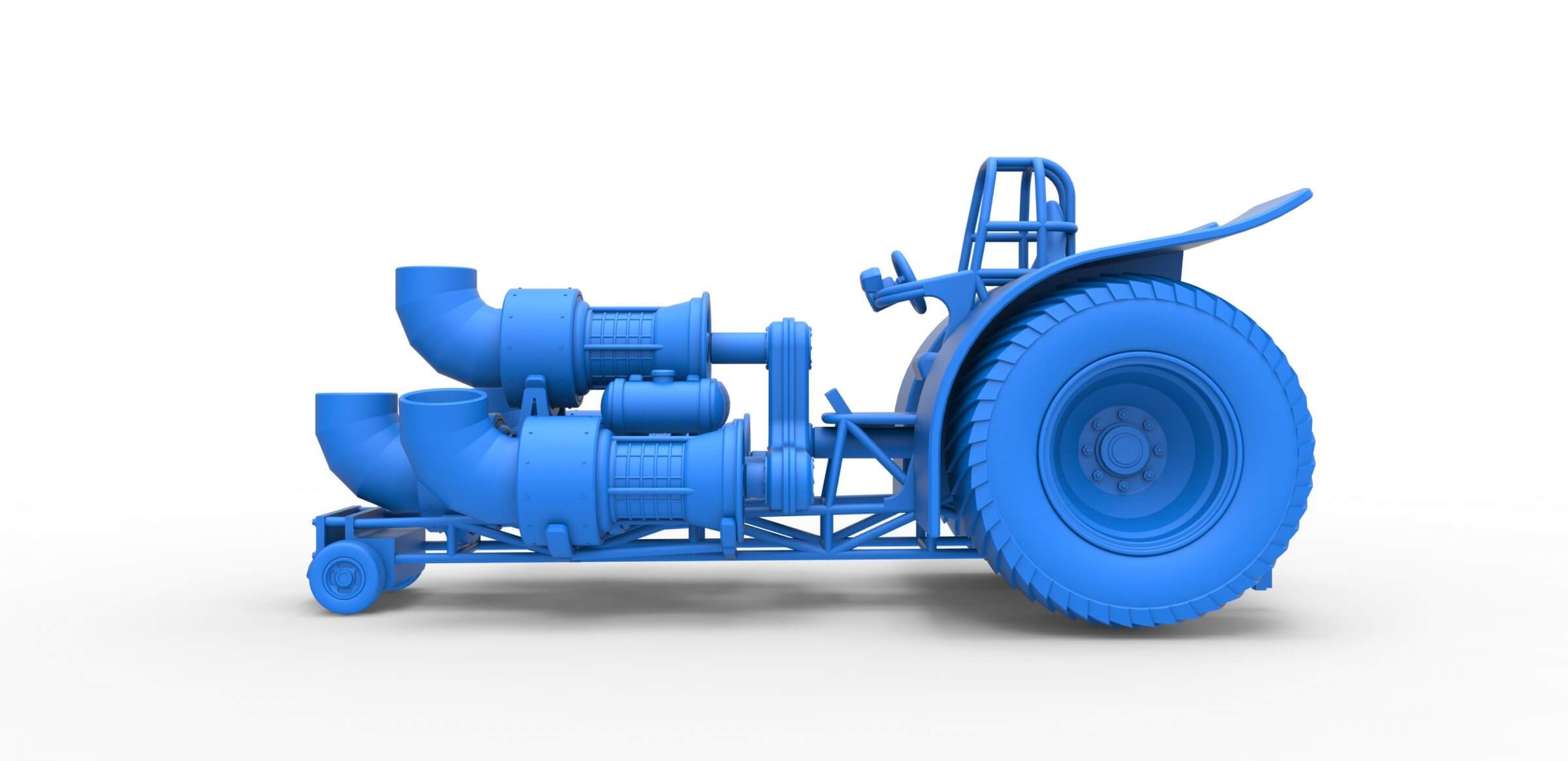 Pulling Tractor with 4 Jet Engines 1:25 - 3D Model by TechItemsRock