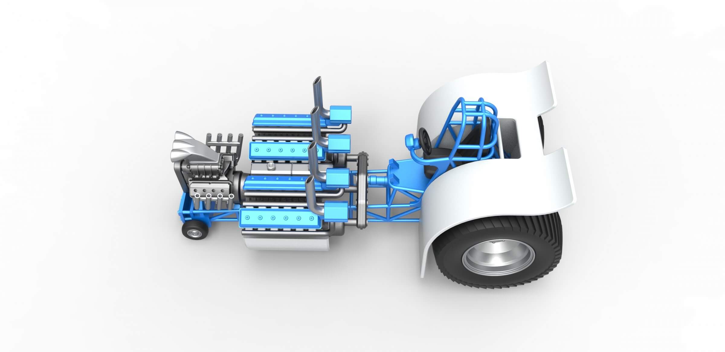 Pulling Tractor with V8 and 2 V12 Engines 1:25 - 3D Model by TechItemsRock