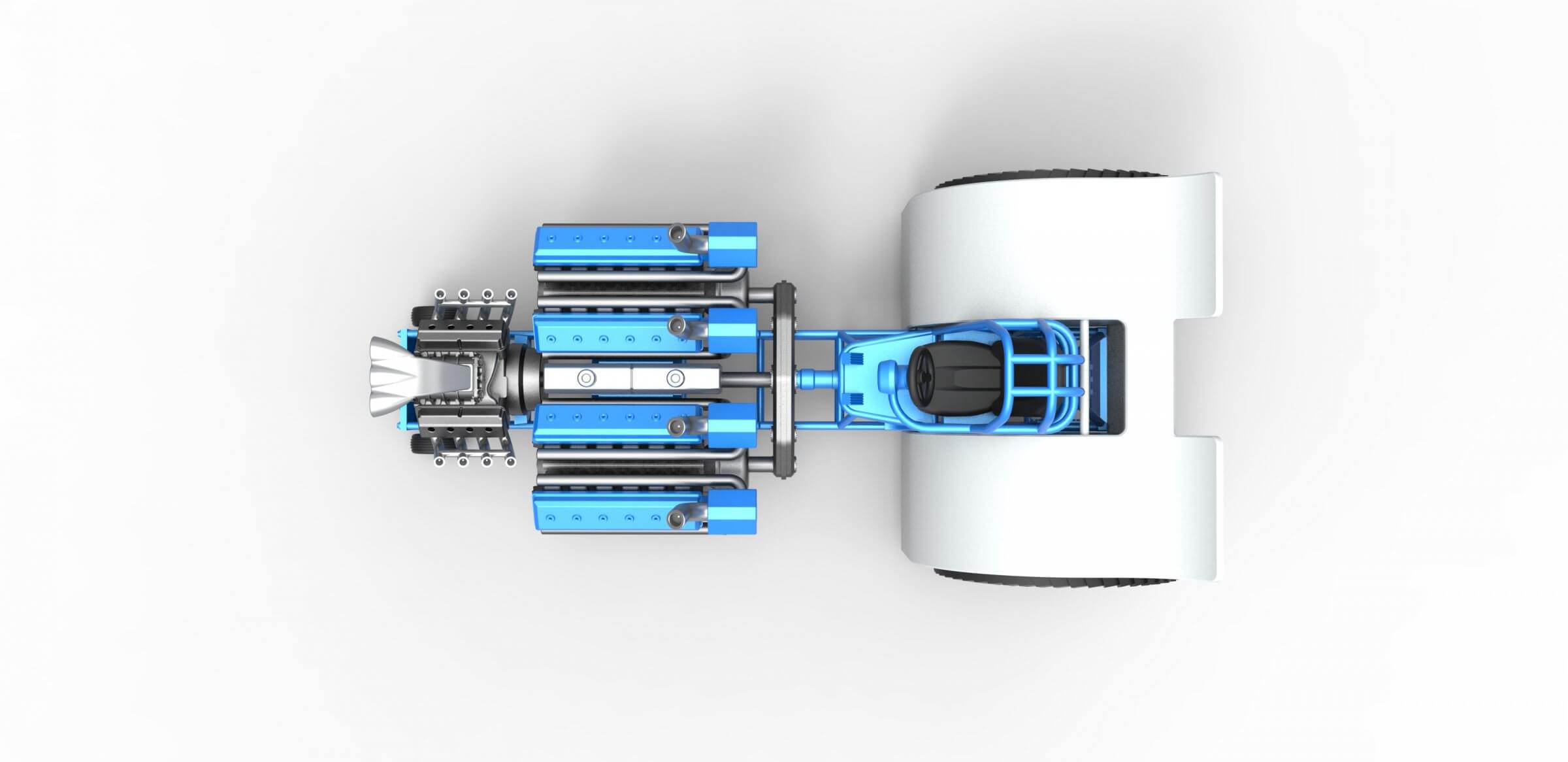 Pulling Tractor with V8 and 2 V12 Engines 1:25 - 3D Model by TechItemsRock