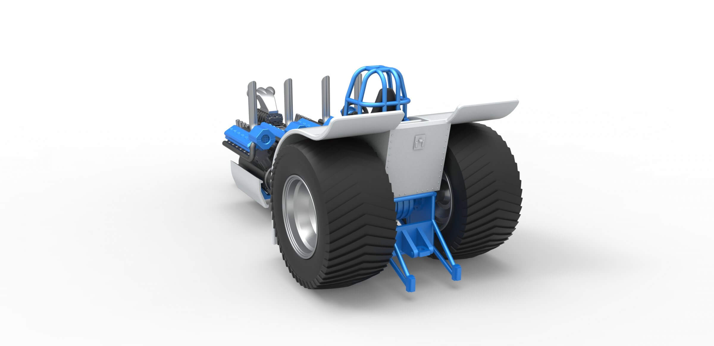 Pulling Tractor with V8 and 2 V12 Engines 1:25 - 3D Model by TechItemsRock