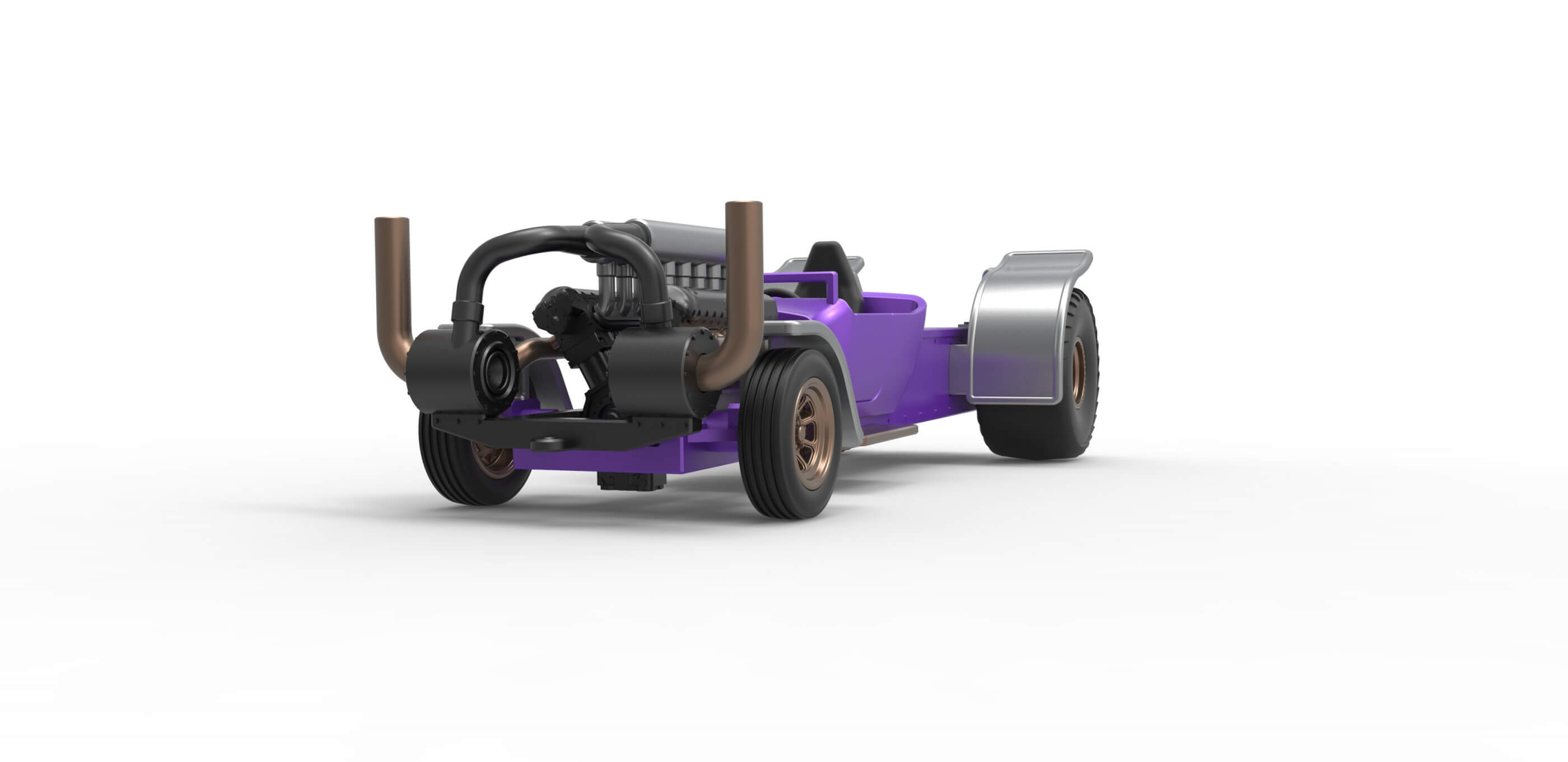 Pulling Truck 2WD Hot Rod Turbo V12 1:25 - 3D Model by TechItemsRock