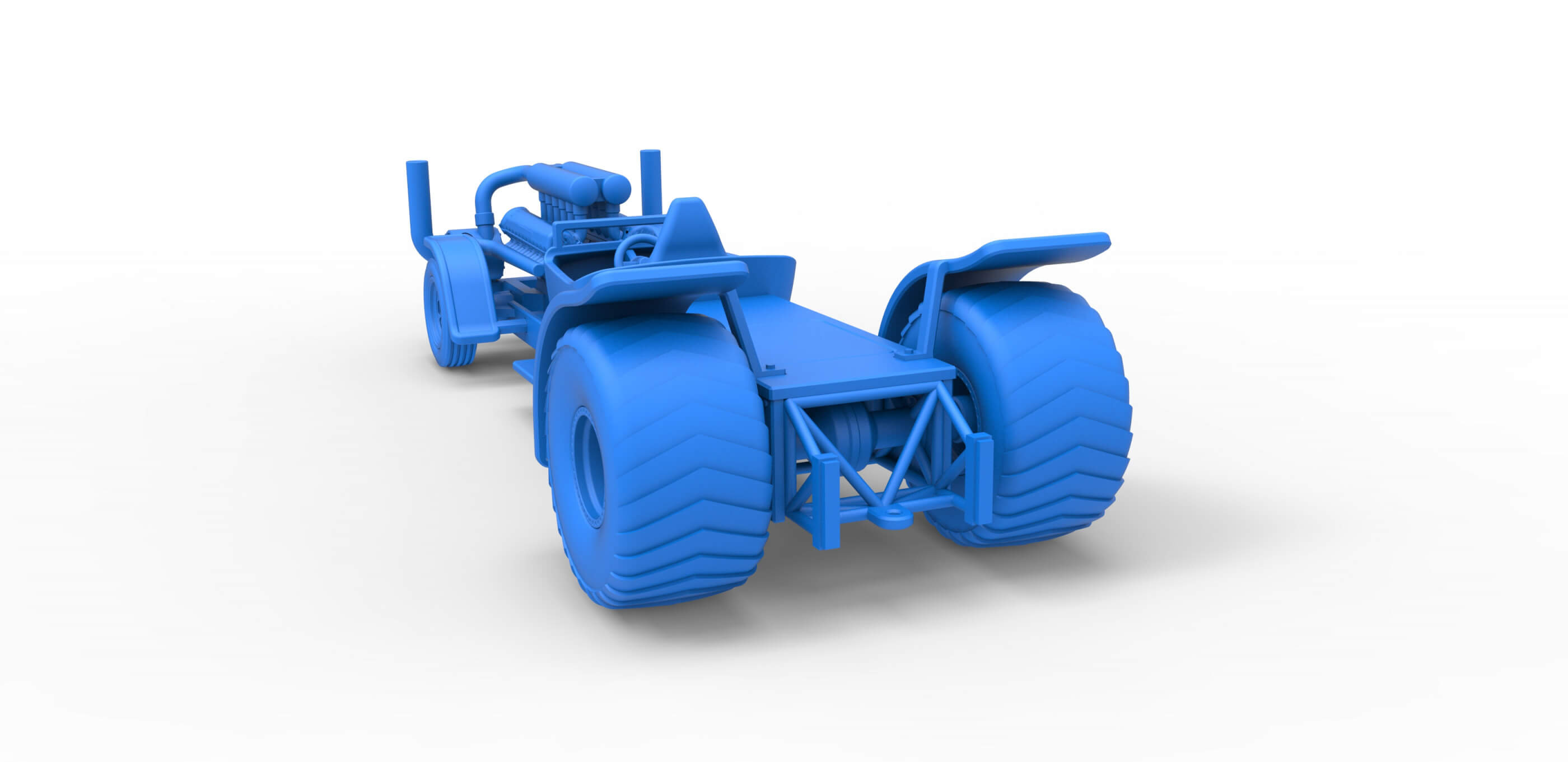 Pulling Truck 2WD Hot Rod Turbo V12 1:25 - 3D Model by TechItemsRock