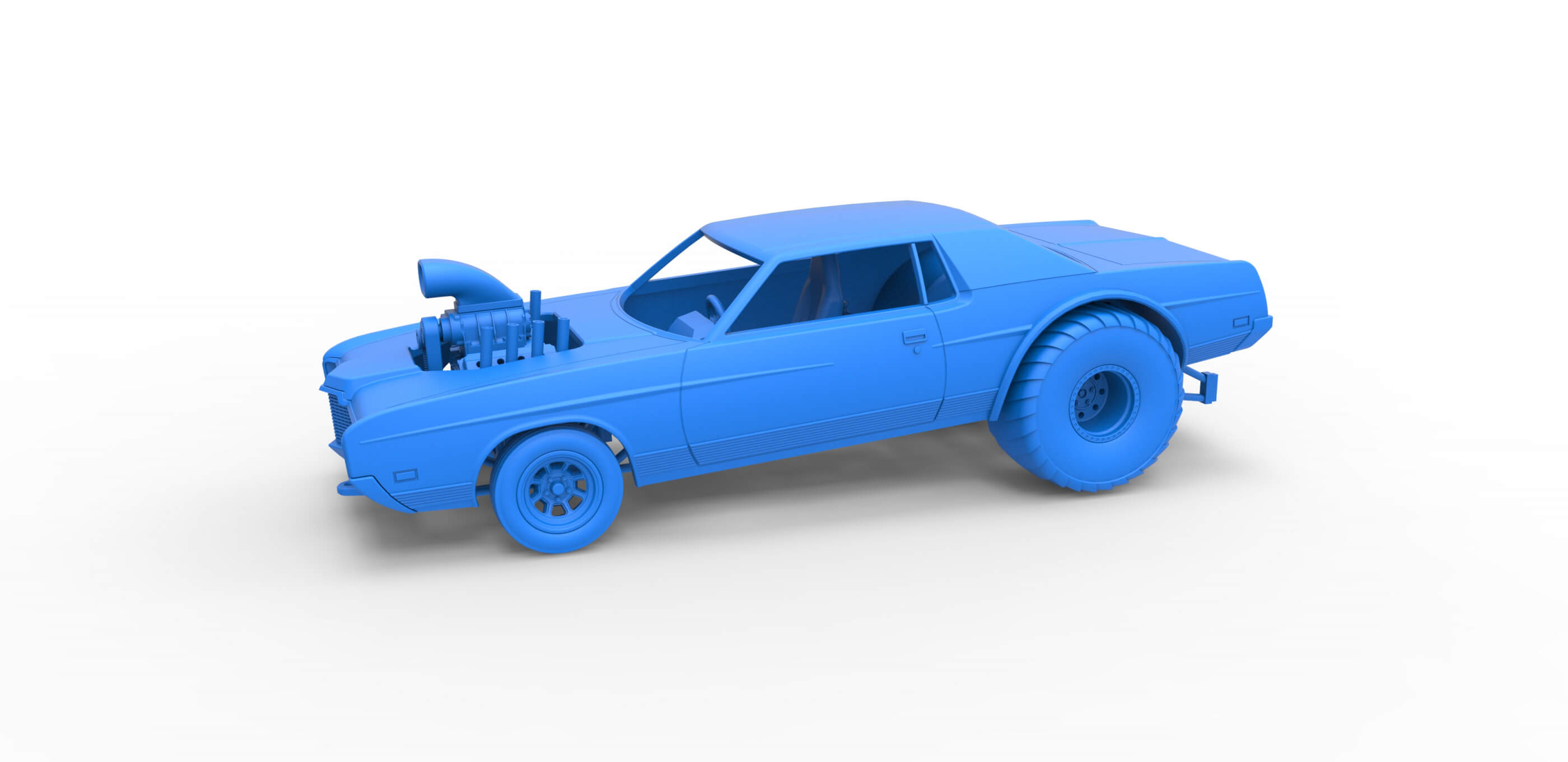 Pulling Truck 2WD With Car Shell 1:25 - 3D Model by TechItemsRock